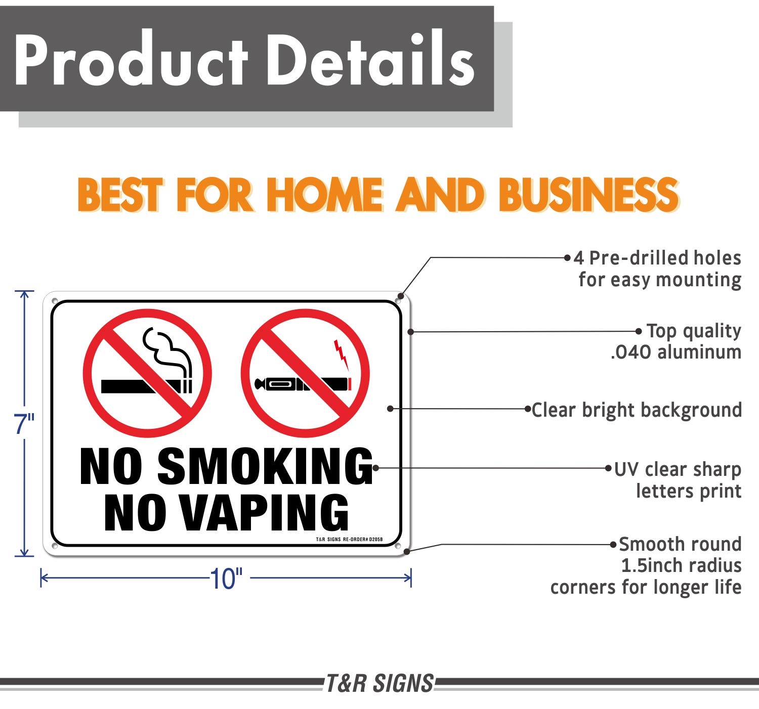 Snapklik.com : No Smoking No Vaping Sign - 2 Pack - 10 X 7 Inches Rust ...