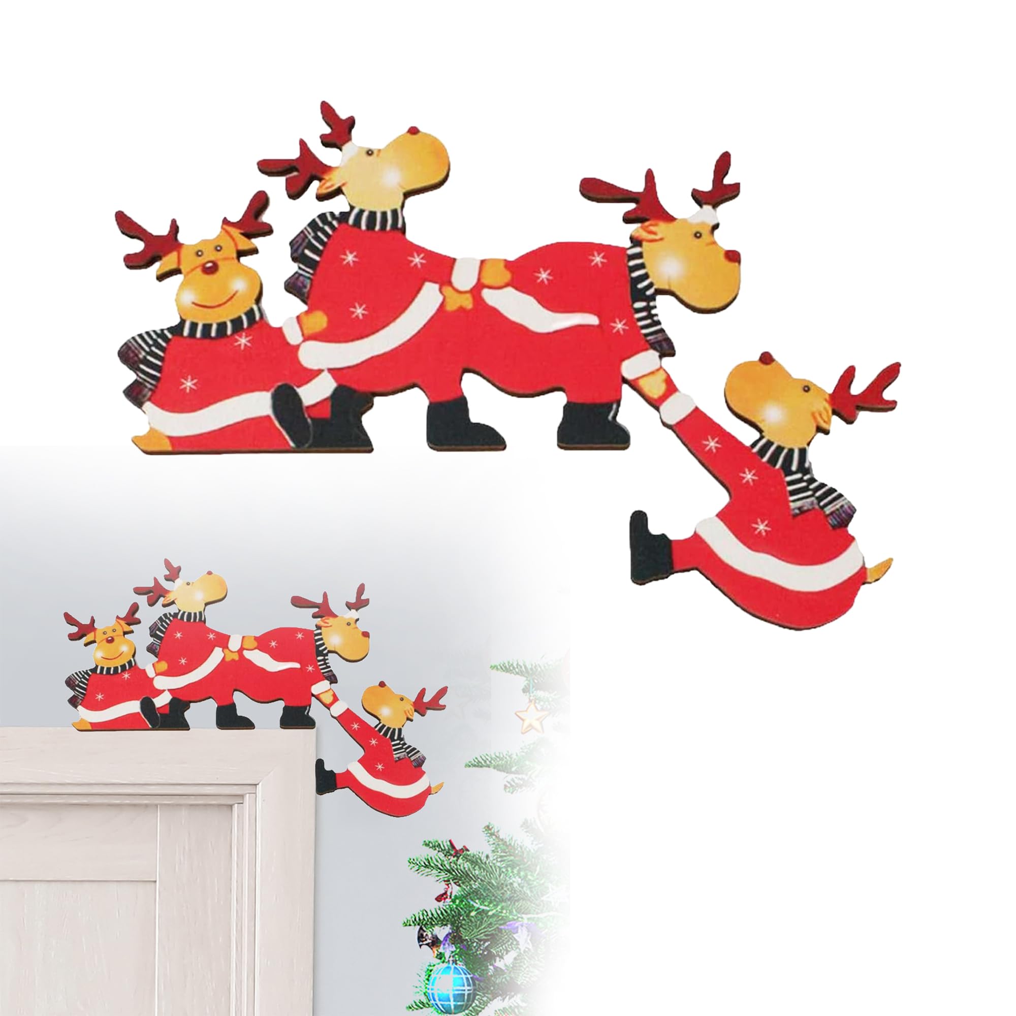 Amazon.com: ZLMC Christmas Door Frame Decorations,Funny Santa Claus ...