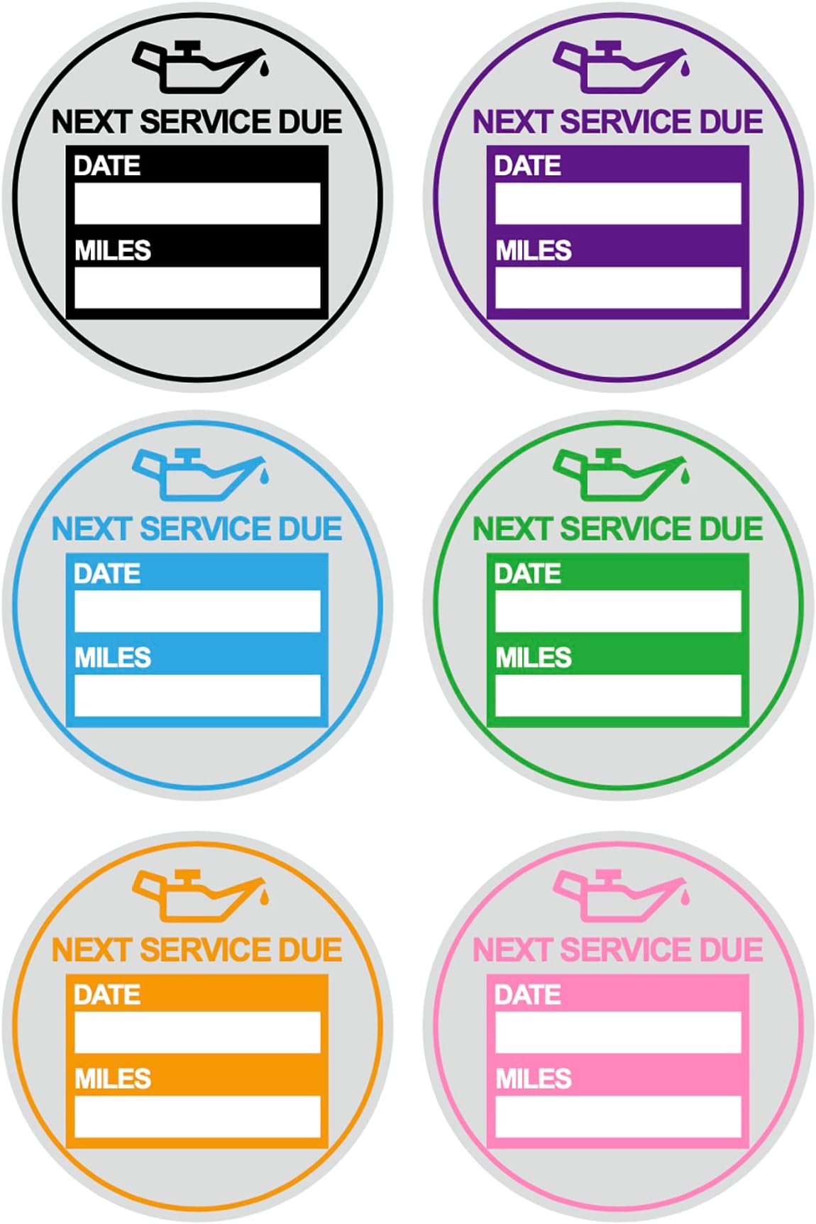 Amazon.com : 2 inch 60 PCS "Next Service Due" Static Cling Labels Easy ...