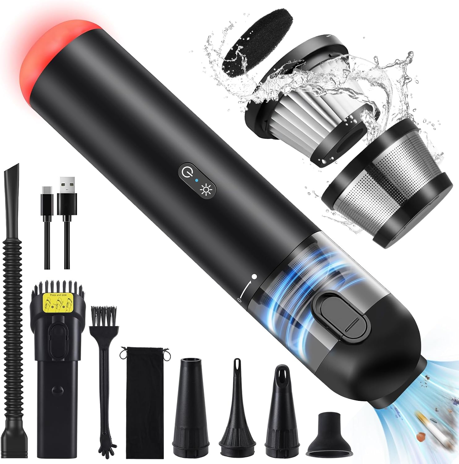 Amazon.com - cudinham Mini Car Vacuum Cleaner, 6 in 1 Handheld Vacuum ...