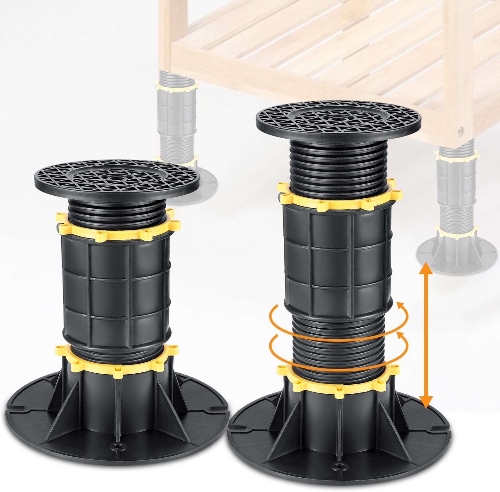 Amazon.com: G · PEH 4PCS Bed Frame Support Legs, Adjustable Bed Frame ...