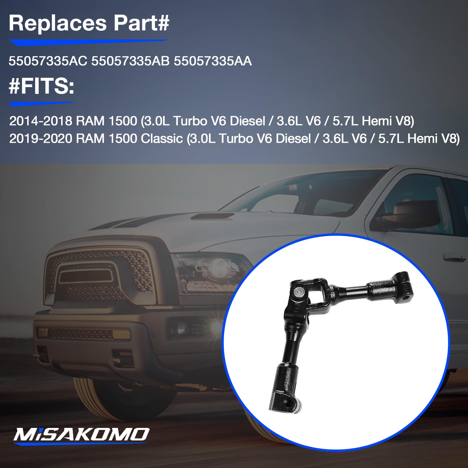 Snapklik.com : Misakomo Lower Steering Intermediate Column Shaft Compatible