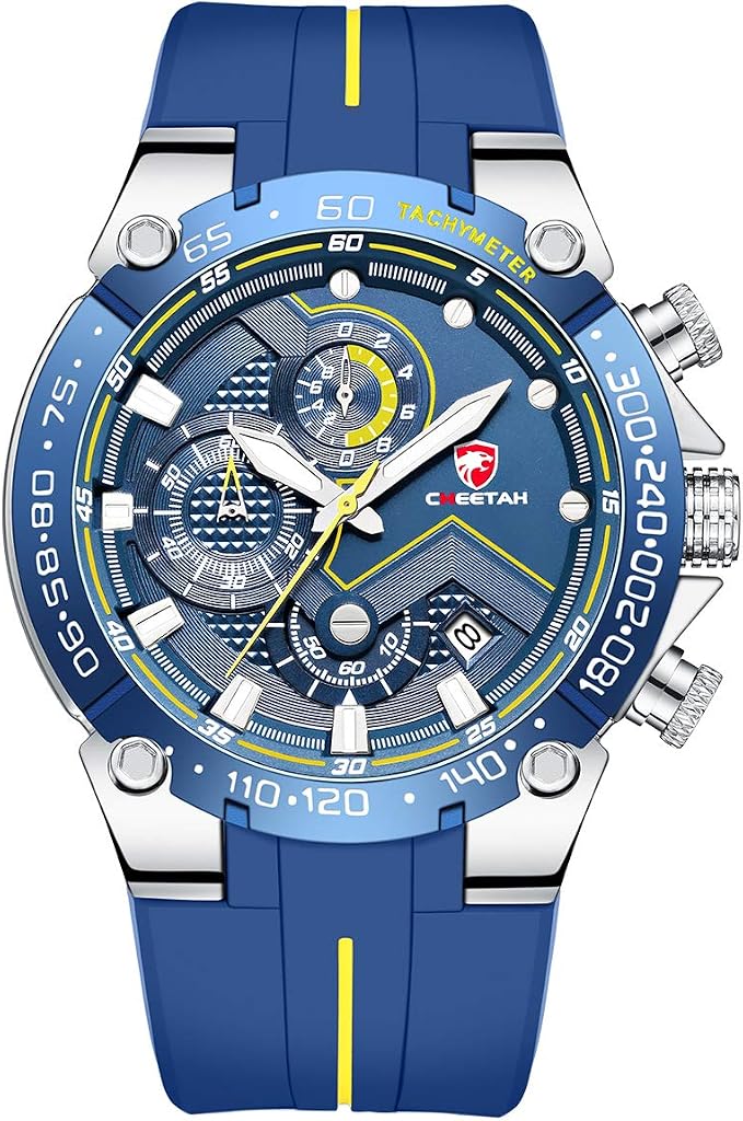 Affute Mens Watches Sports Waterproof Chronograph Watch with Silicone ...