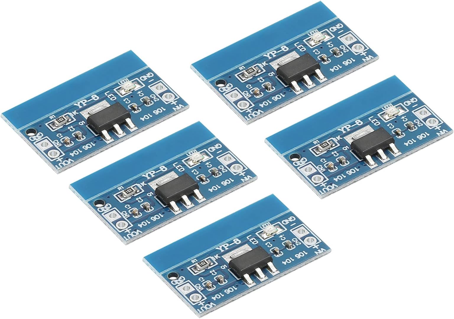 Amazon.co.jp: uxcell DC-DC 降圧コンバータ ボルテージレギュレーター AMS1117 5-12V～3.3V 0.8A ブルー 周波数ピン付き電源トランス用 5個 ...