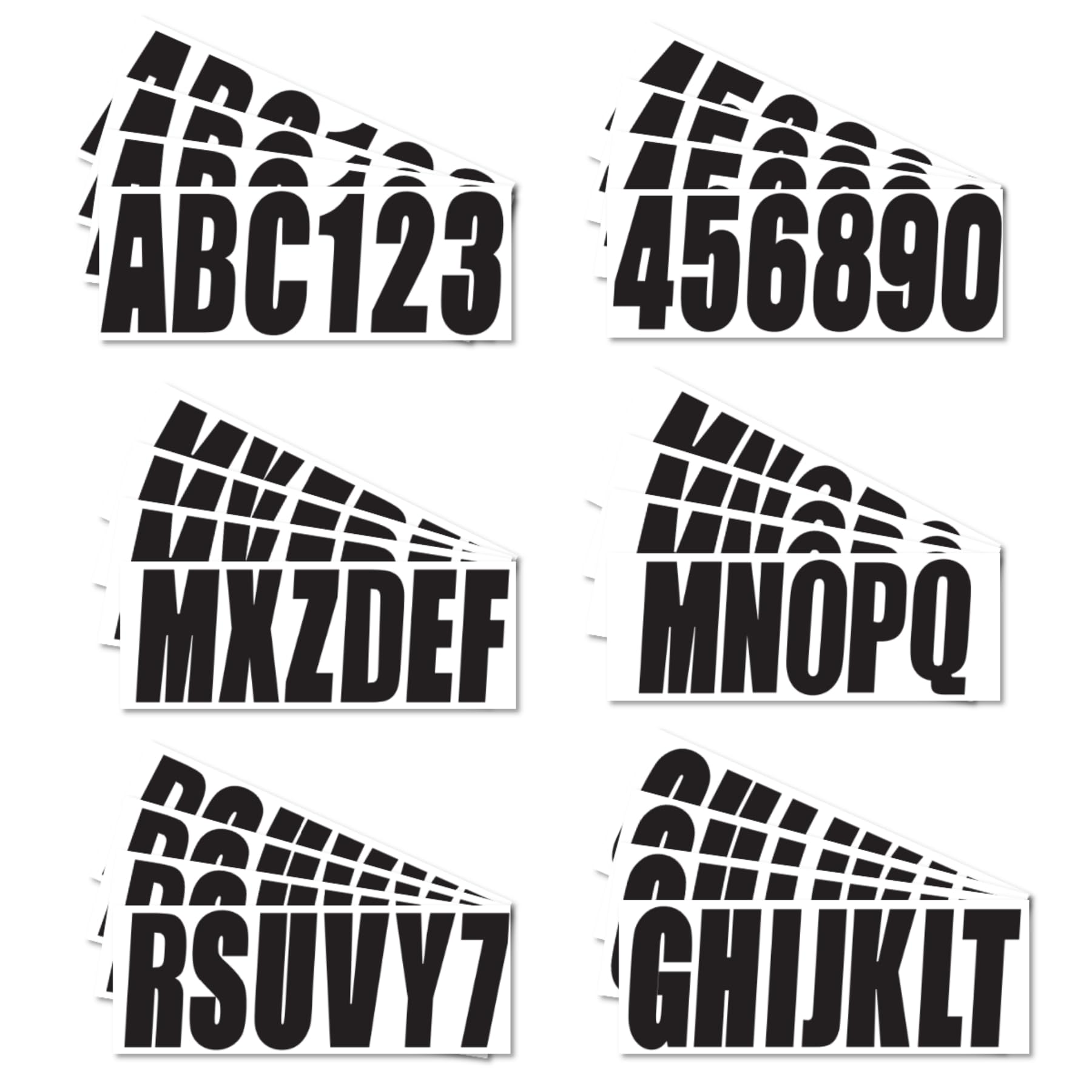 Snapklik.com : 4 Sets 3" Boat Letters Numbers Stickers Decals Black ...