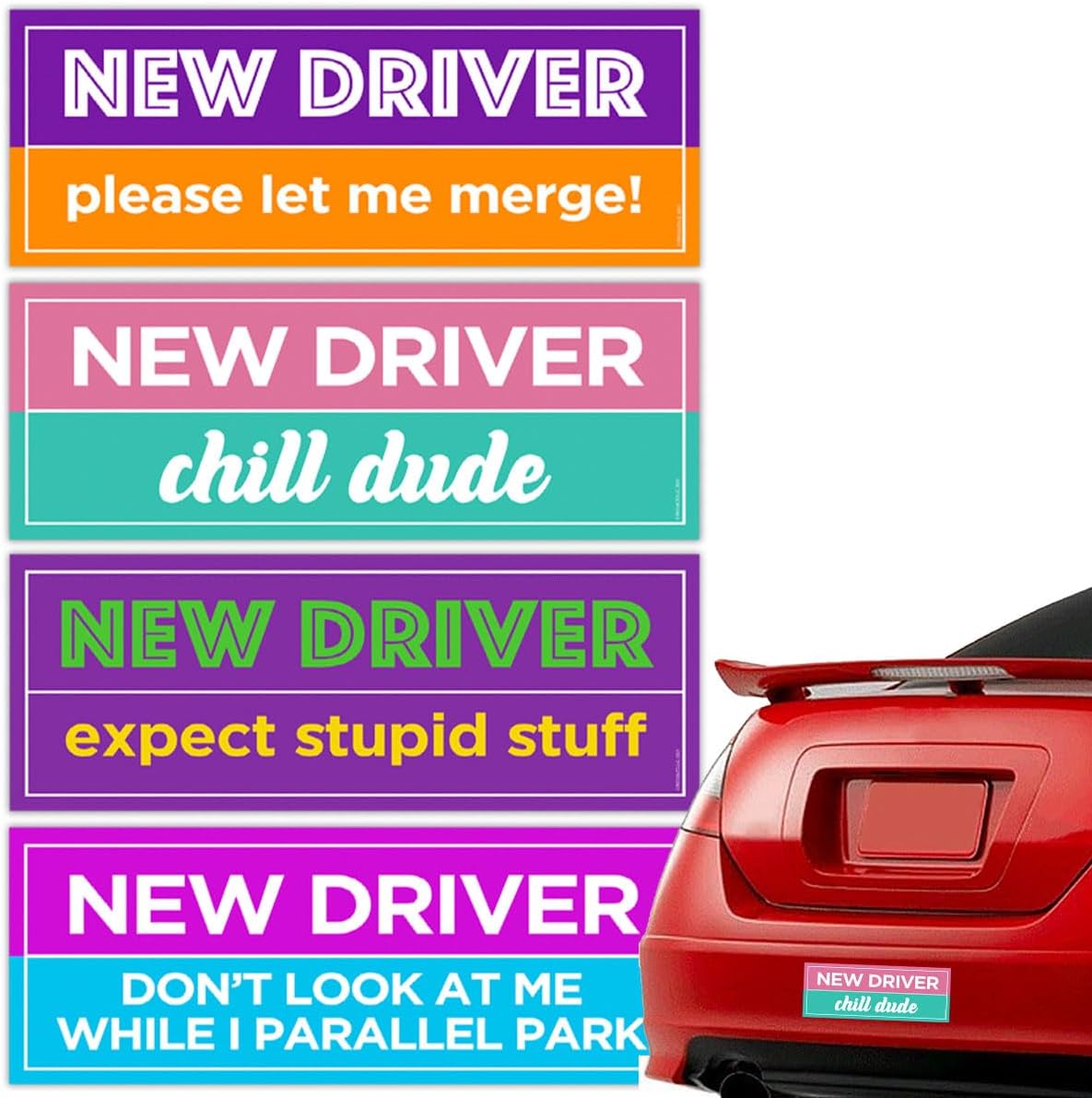 Amazon.com - Rio Salto 4-Pack Funny Large New Driver Car Magnet Please ...