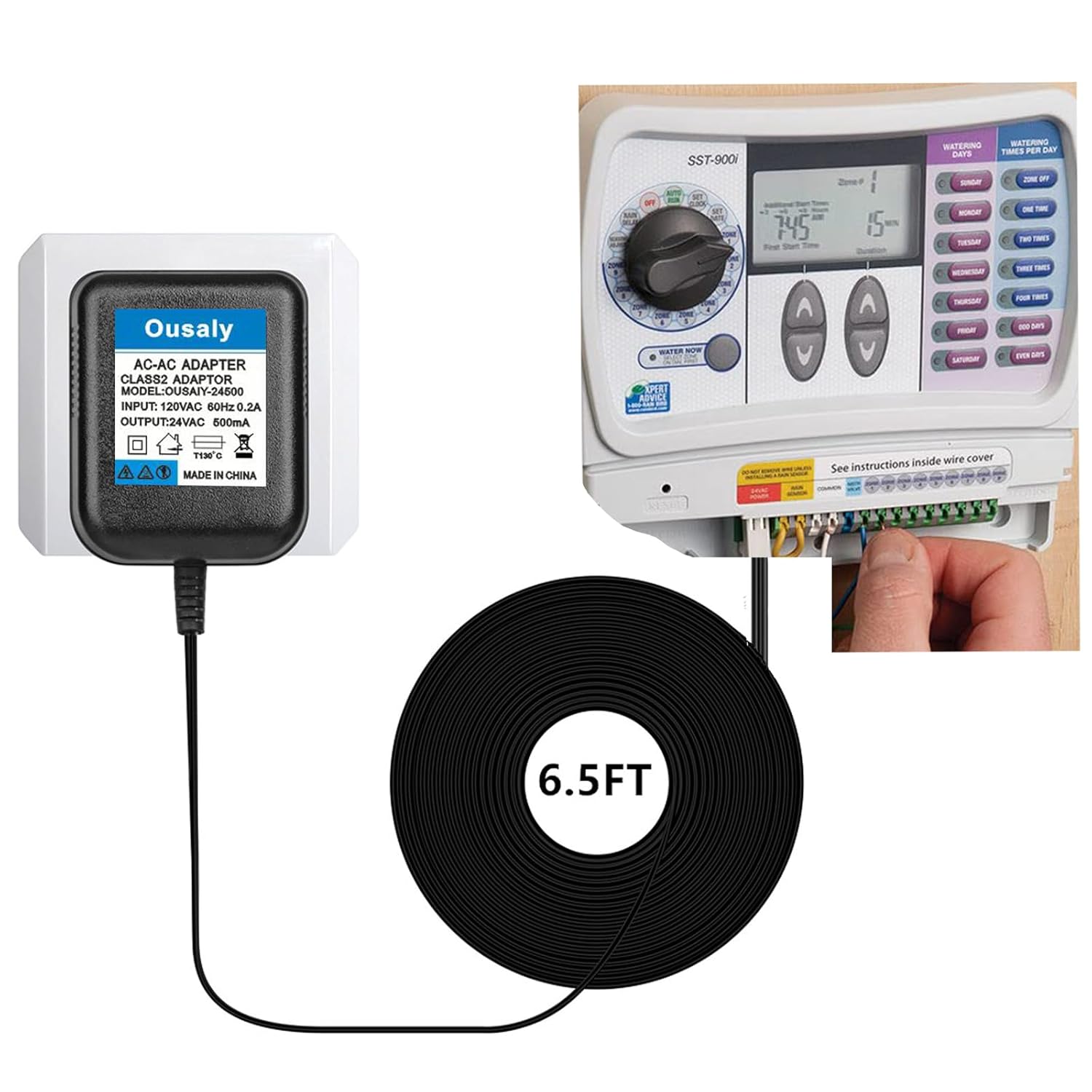 Amazon.com: 24 Volt AC 500mA Power Adapter for Smart Sprinkler ...