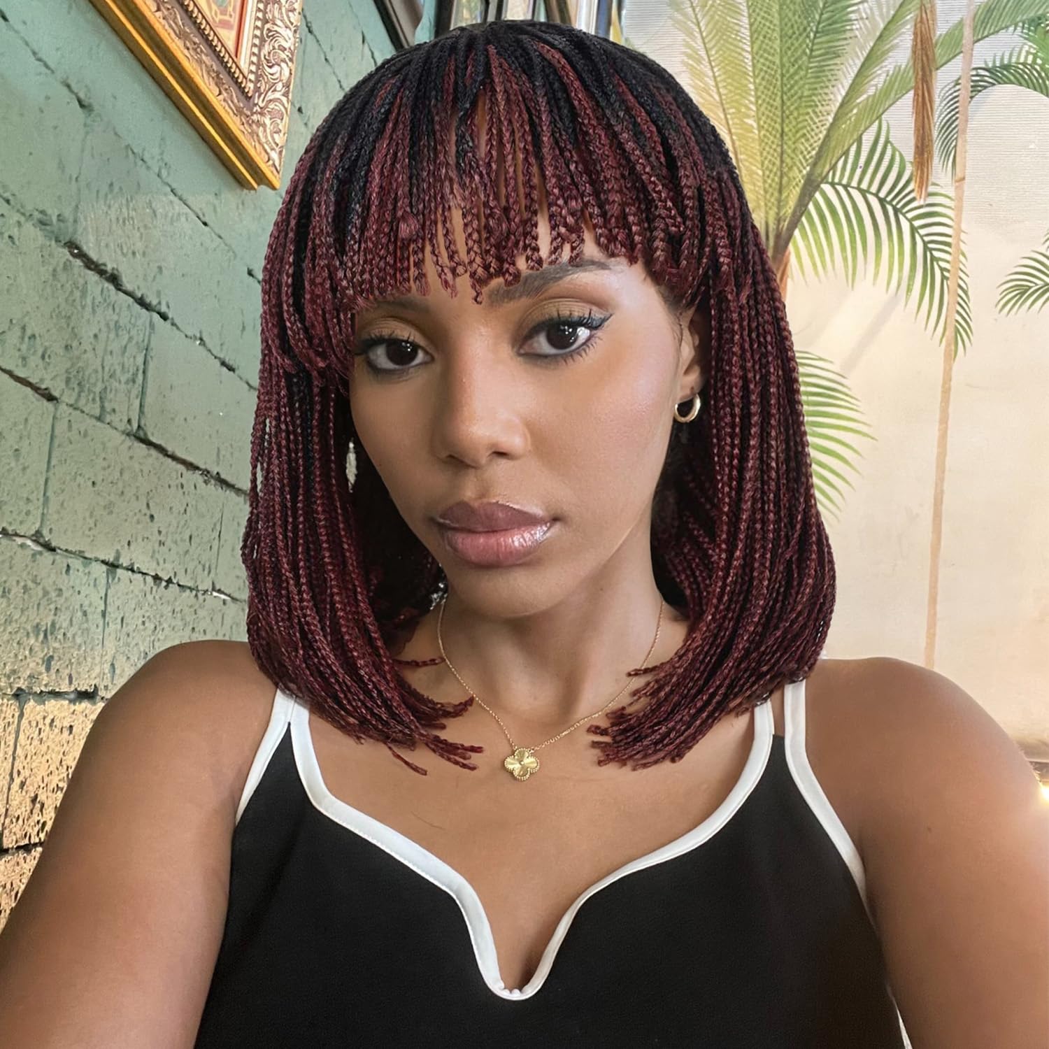 Amazon.com : Lady Hanne Braided Bob Wigs for Black Women Short Box ...