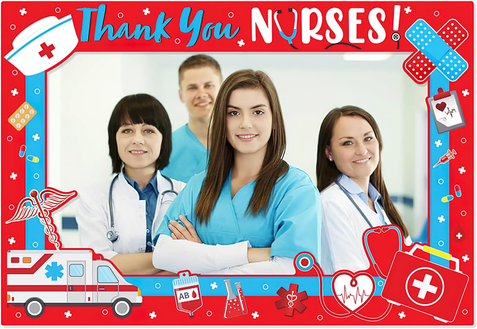 Amazon.com: HOWAF Nurse Photo Booth Props Kit - Thank You Photo Frame ...