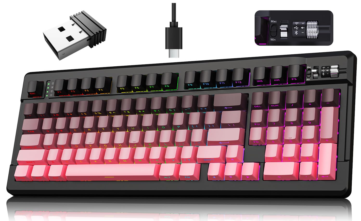 Amazon.com: EWEADN X99 Wireless Mechanical Keyboard - 99 Keys, Three ...