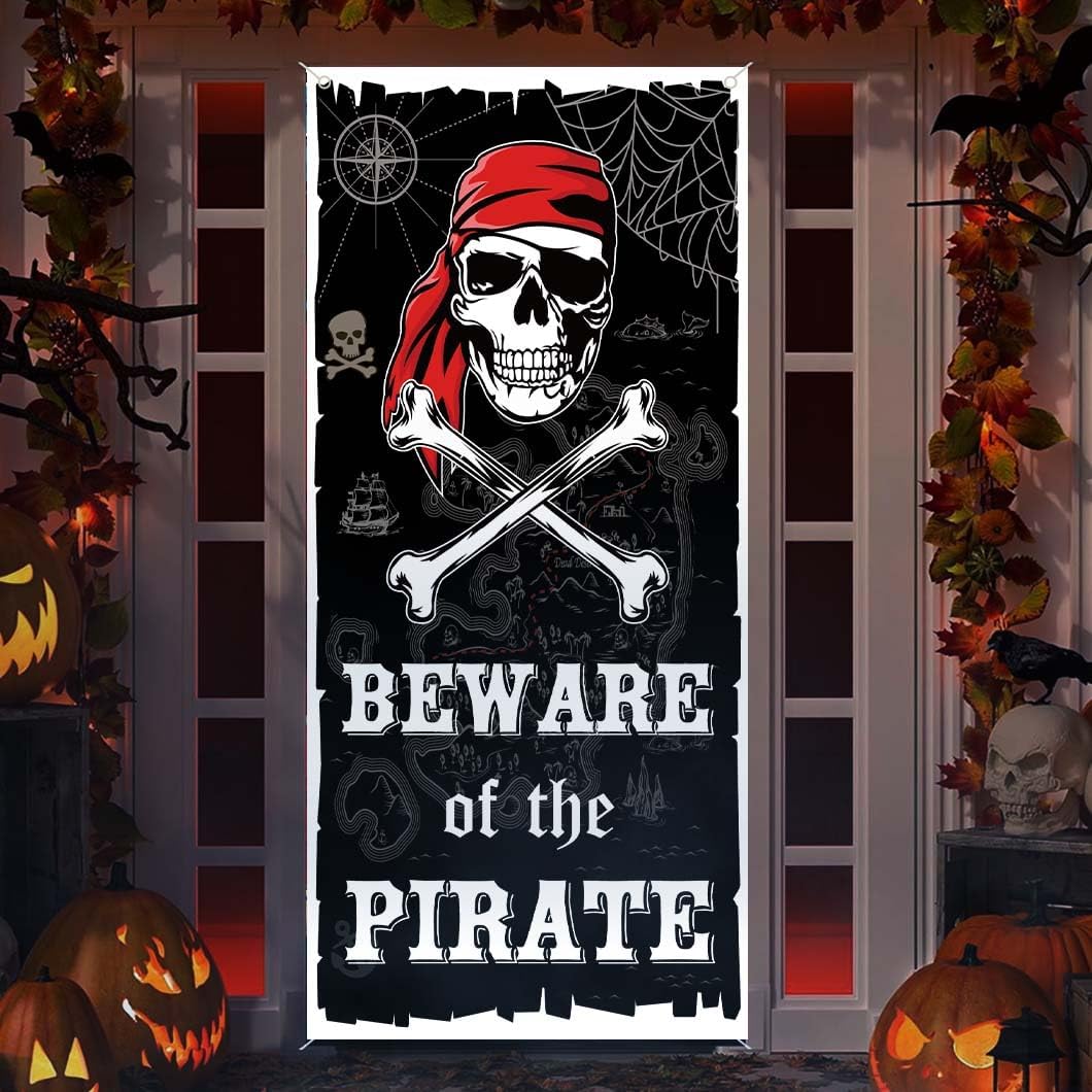 Amazon.com: Pirate Door Cover Decorations for Halloween Pirate Themed ...