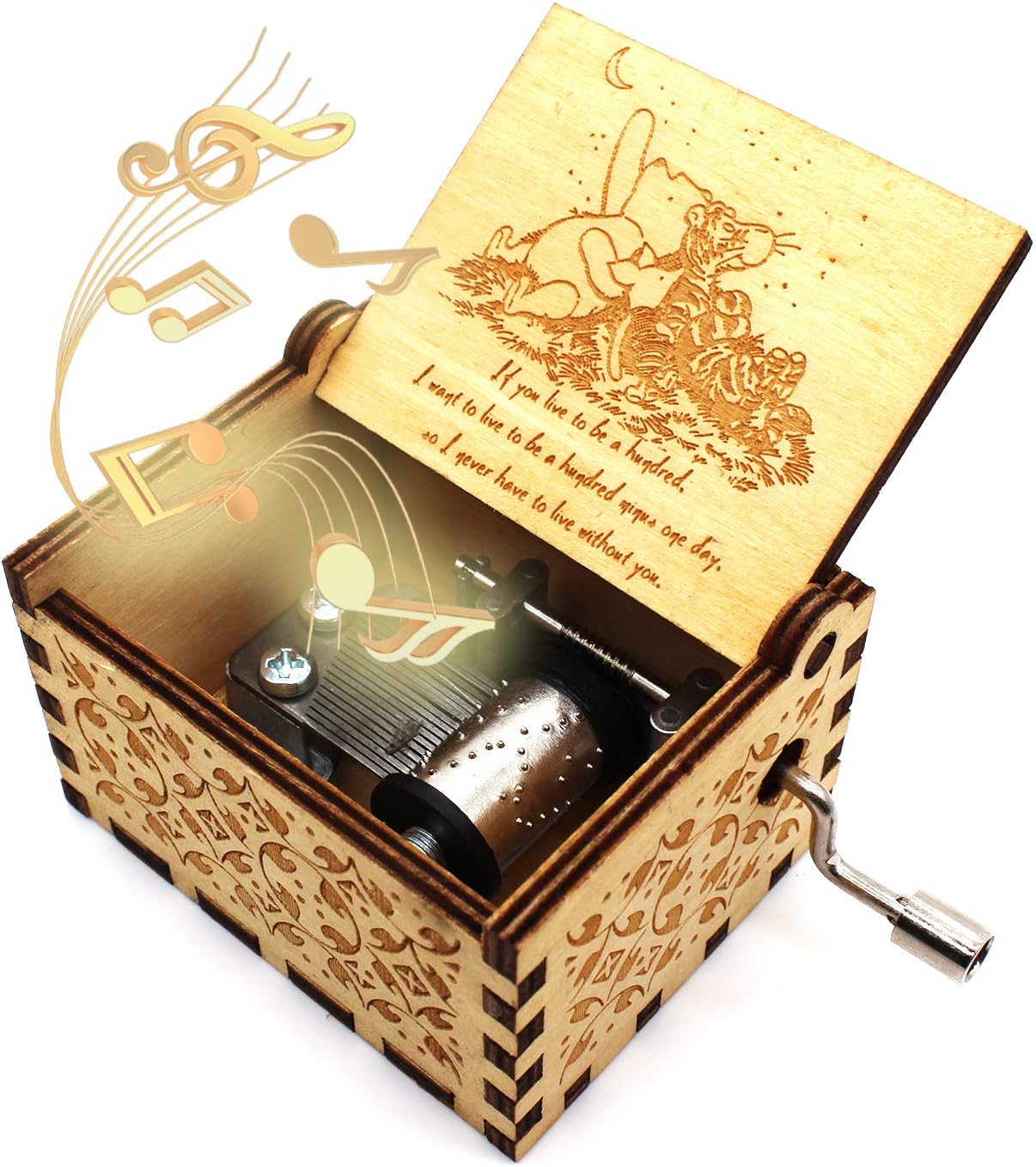 Amazon.com: ukebobo Wooden Music Box - The Pooh Saying Music Box, Gift ...