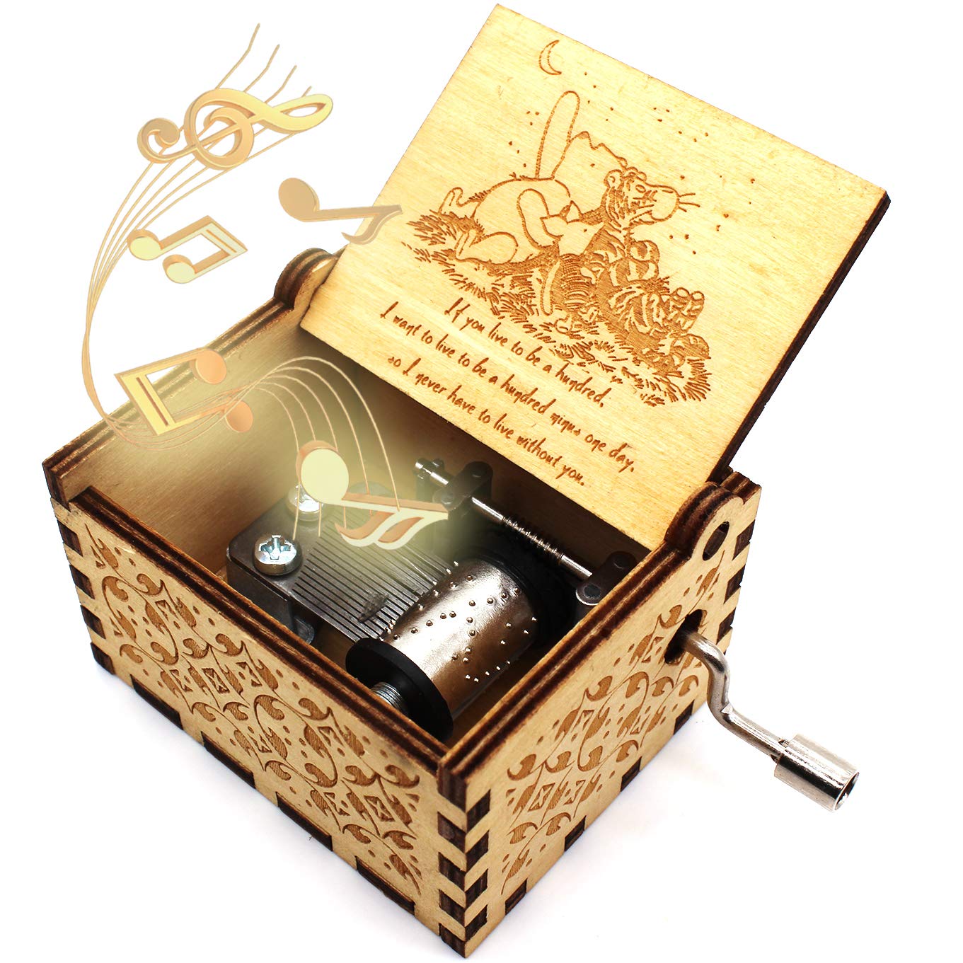 Amazon.com: ukebobo Wooden Music Box - The Pooh Saying Music Box, Gift ...