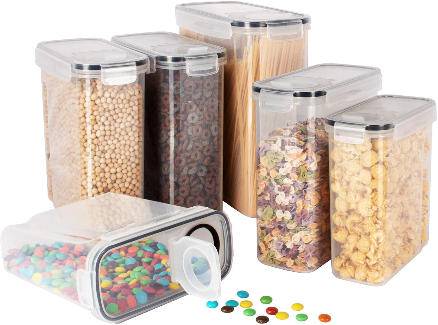 Amazon.com: Kitsure Cereal Container with Easy Pouring Lids, Pantry ...