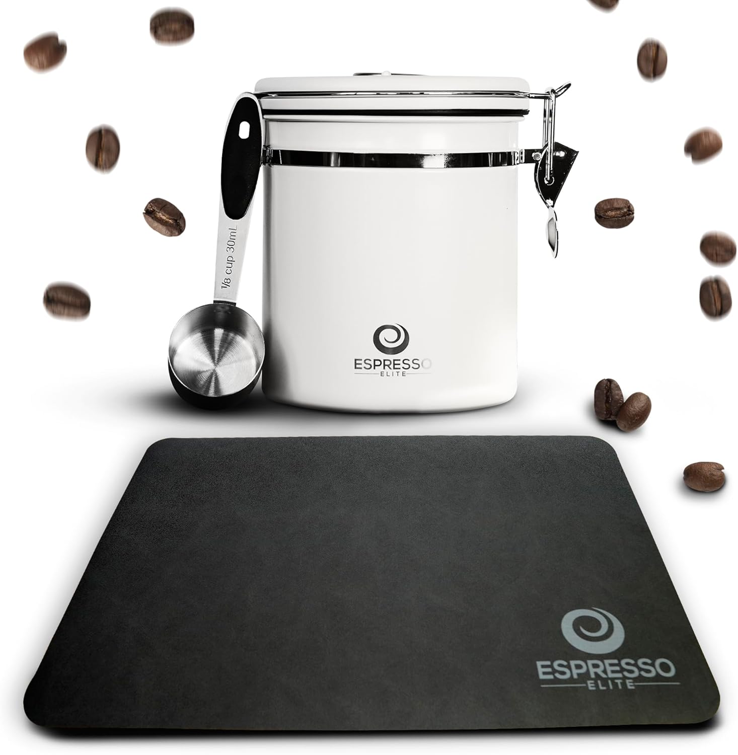Amazon.com: Espresso Elite Coffee Canister & Mat Set - Keep Your Coffee ...
