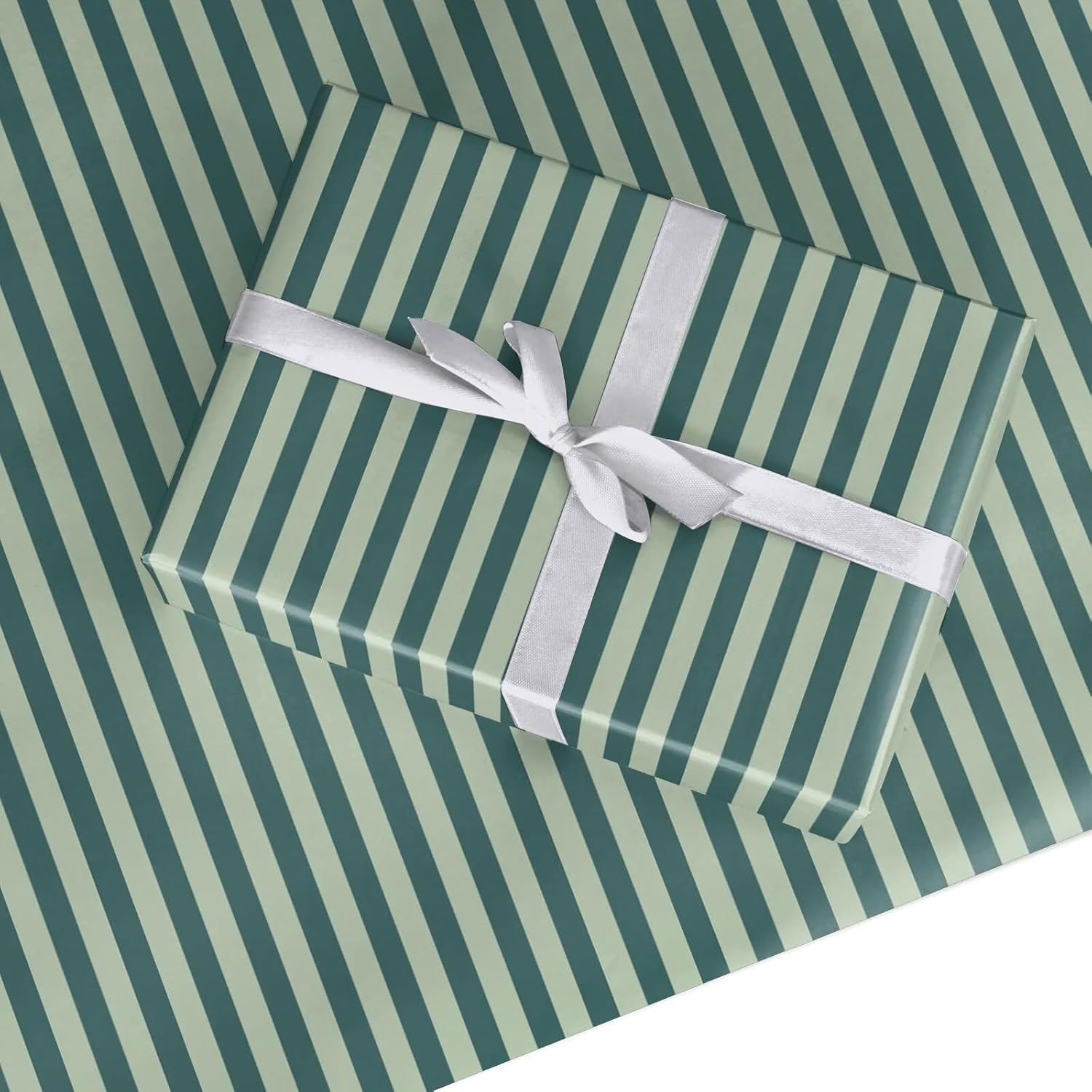 Forest Green Striped Wrapping Paper – Gift Wrap for Birthdays ...