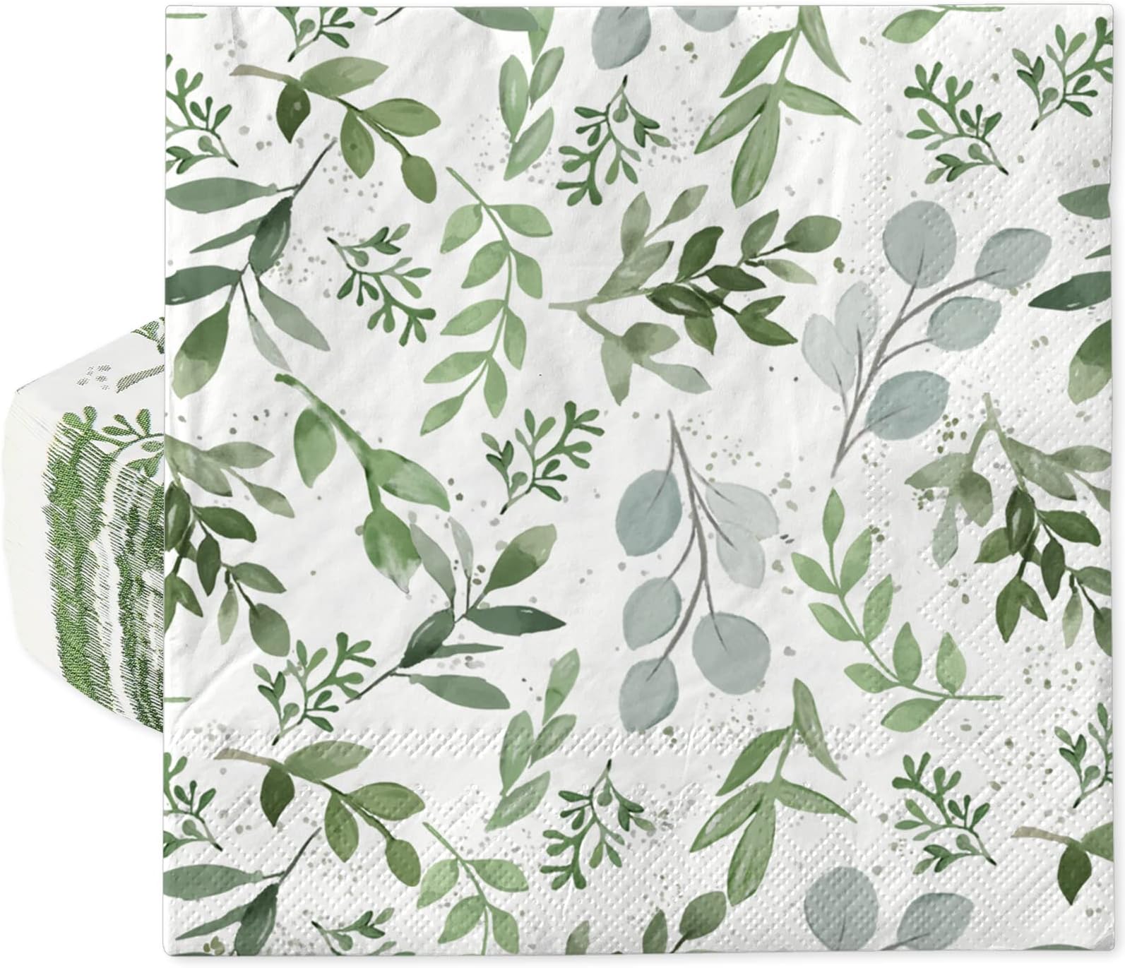 Amazon.com: AnyDesign 80Pcs Greenery Eucalyptus Paper Napkins ...
