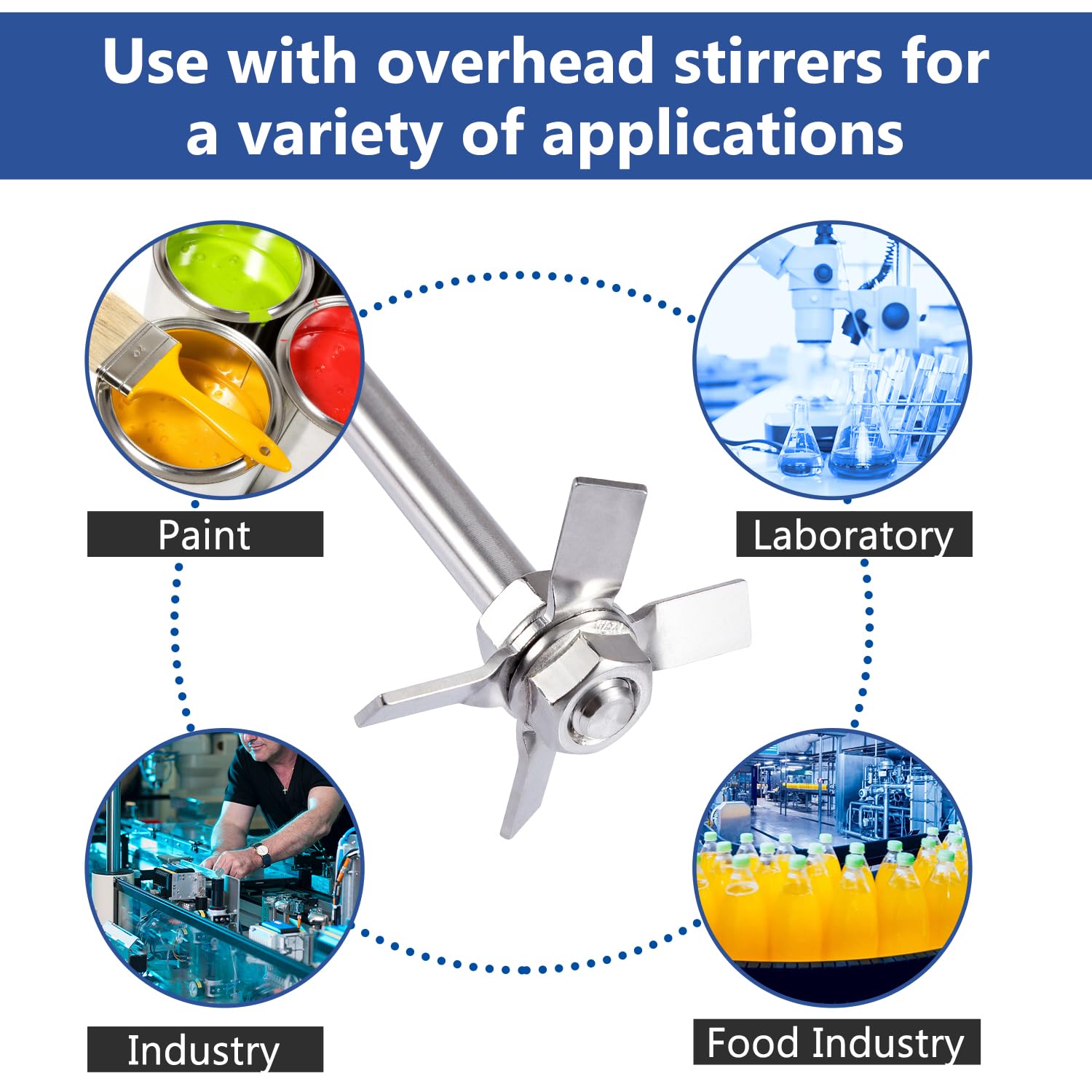 Snapklik.com : PRECIPETTE Stainless Steel 4 Bladed Propeller Stirrer ...