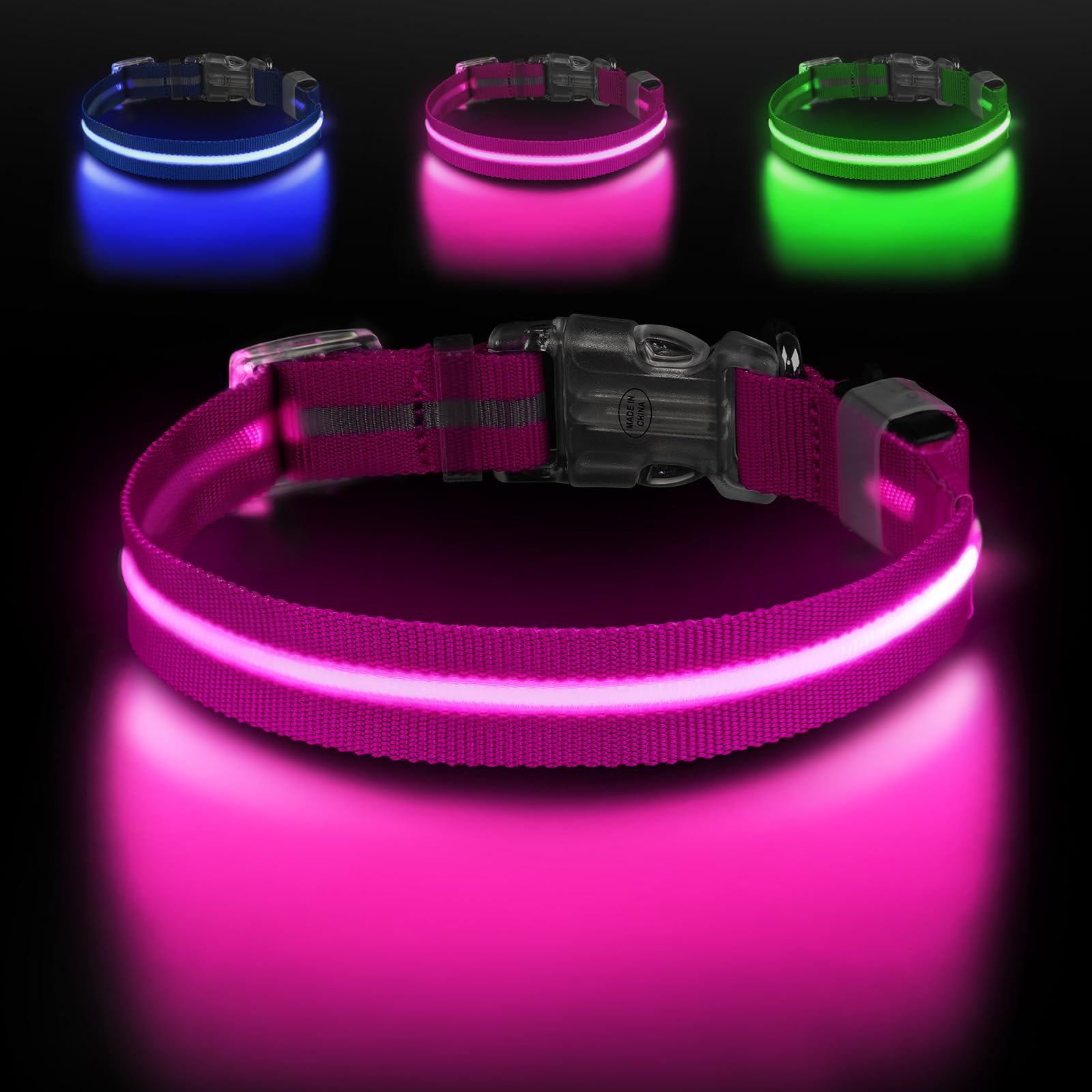 Amazon.com : Led Dog Collar for Night Walking,Rechargeable Light Up Dog ...