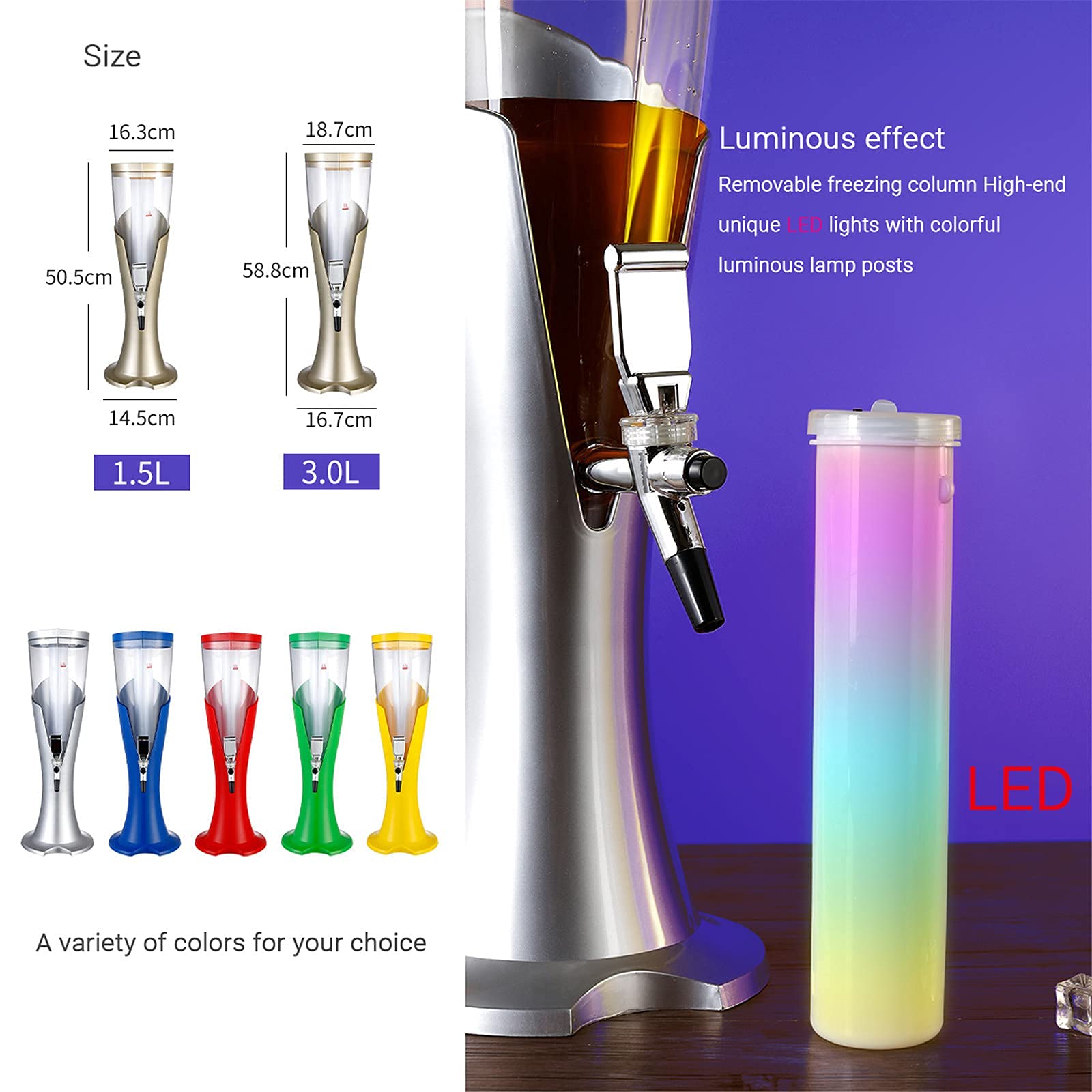 Tiger Beer Tower Amazon.com: JJCC 3L Beer Column With Ice Cooling,