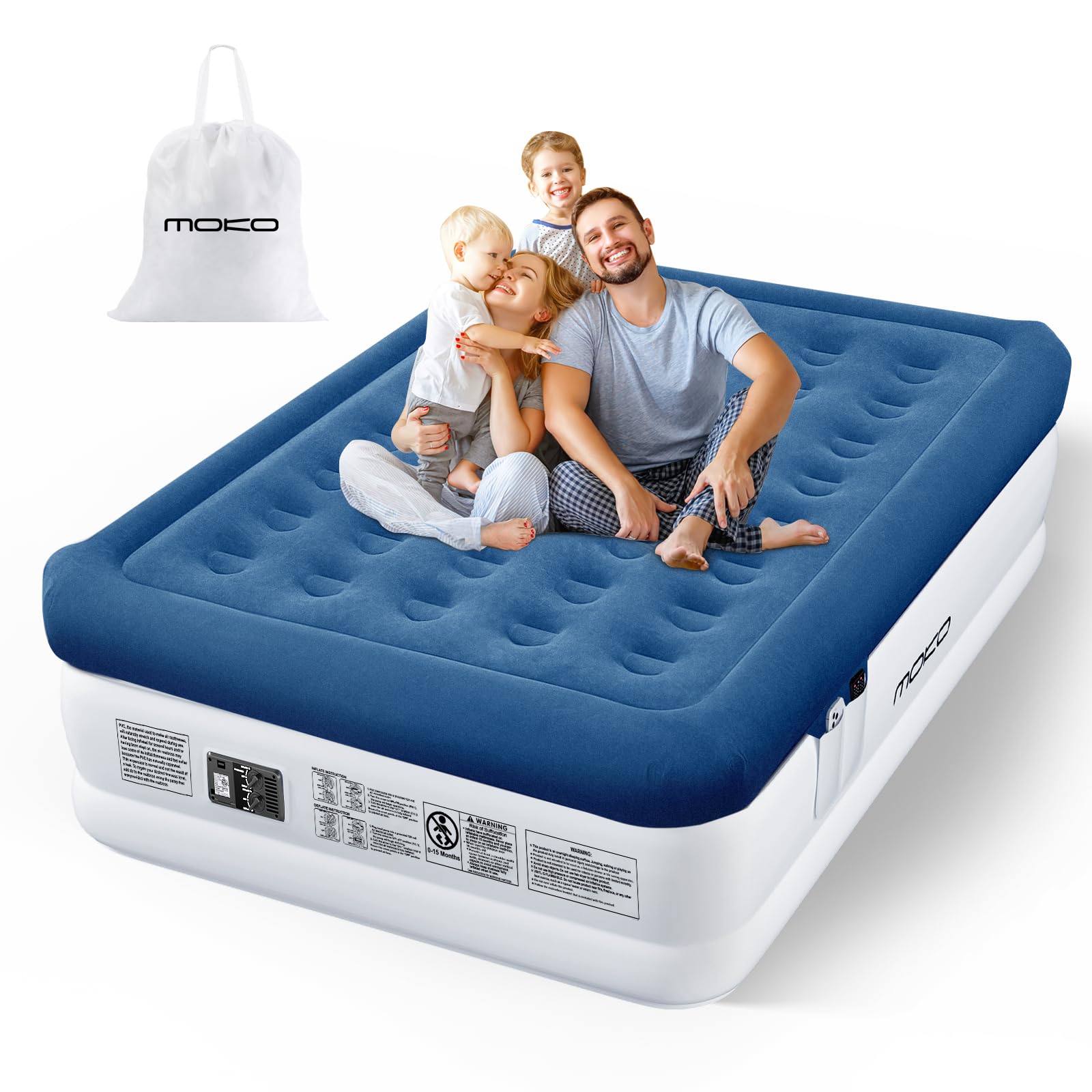 Amazon.com: MoKo Air Mattress Queen with Built in Pump, 18'' Luxury ...