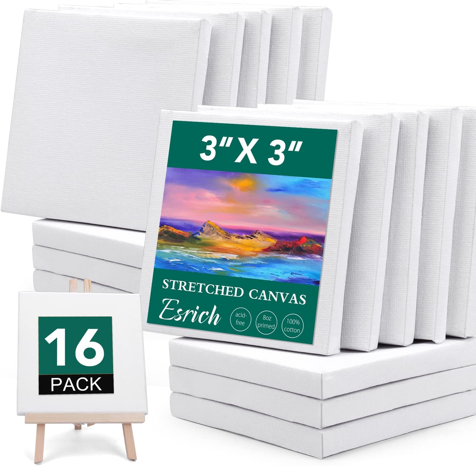 Amazon.com: SL crafts Mini Stretched Canvas 3.5x2.75 Inch Small Blank ...