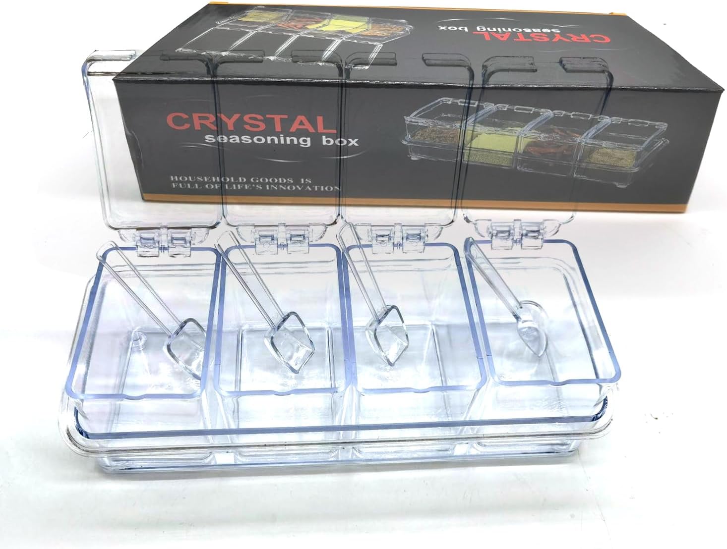 Amazon.com: Anberky Clear Seasoning Box 4 PCS/Set, Acrylic Seasoning ...