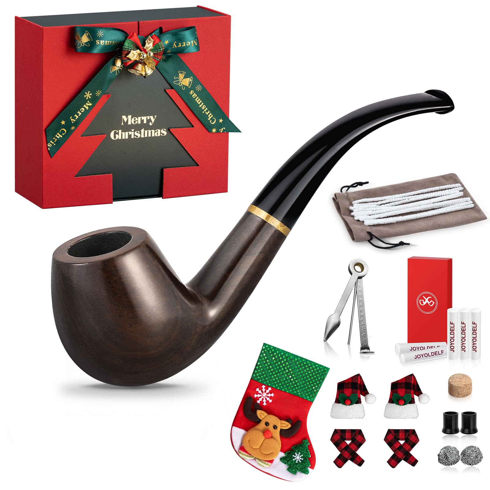 Amazon.com: Joyoldelf Christmas Tobacco Pipe Set - Ebony Tobacco Pipe ...