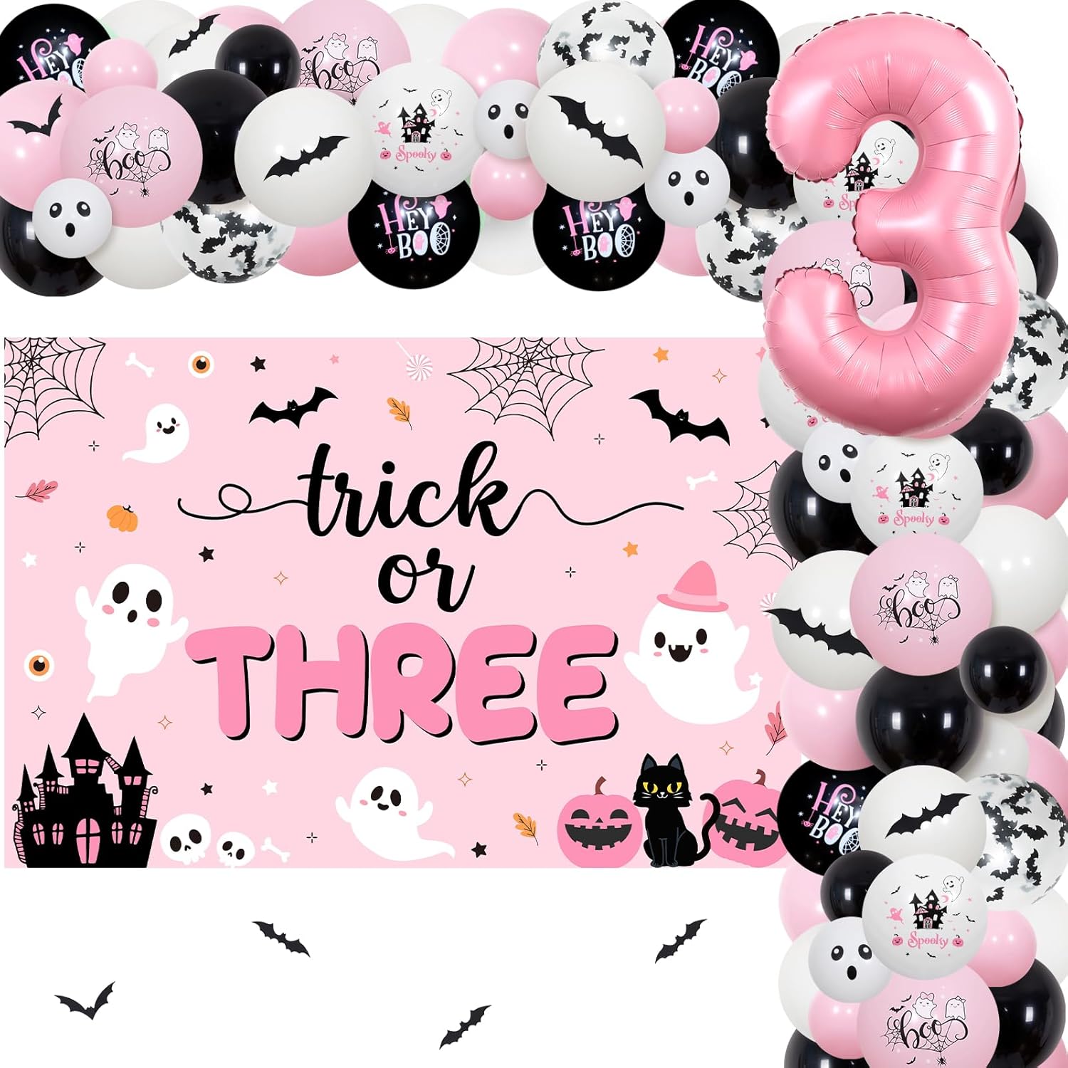 Amazon.com: Cheereveal Halloween 3rd Birthday Decorations Trick Or ...