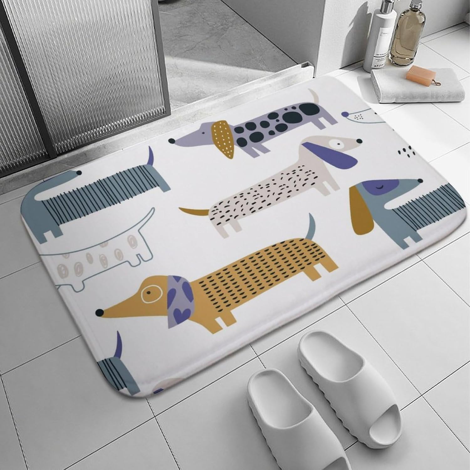Amazon.com: FISNAE Draw Dachshund Dog Bathroom Rugs 19.7"×31.5" Cute ...
