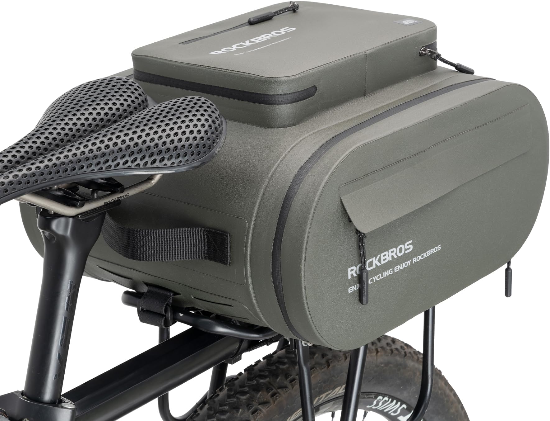 Amazon.com: ROCKBROS Bike Rear Rack Bag,14L Large Capacity Waterproof Bike Trunk Bag, Panniers ...