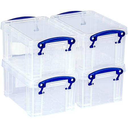 Amazon.com: Really Useful Plastic Storage Box 0.7 Litre Clear (Pack of ...