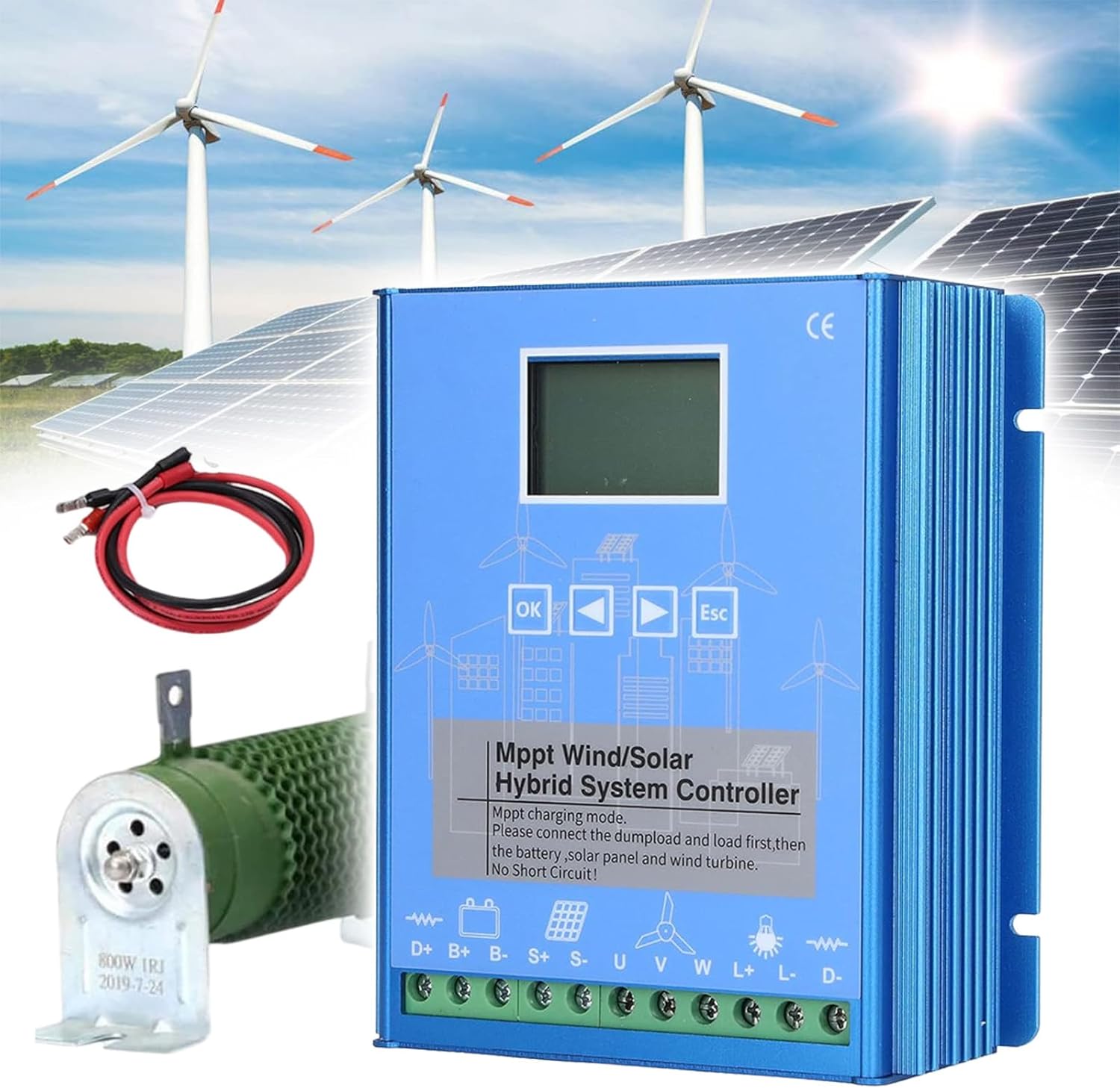Amazon.com : PV Solar Hybrid Charge Controller with Dump Load & LCD ...