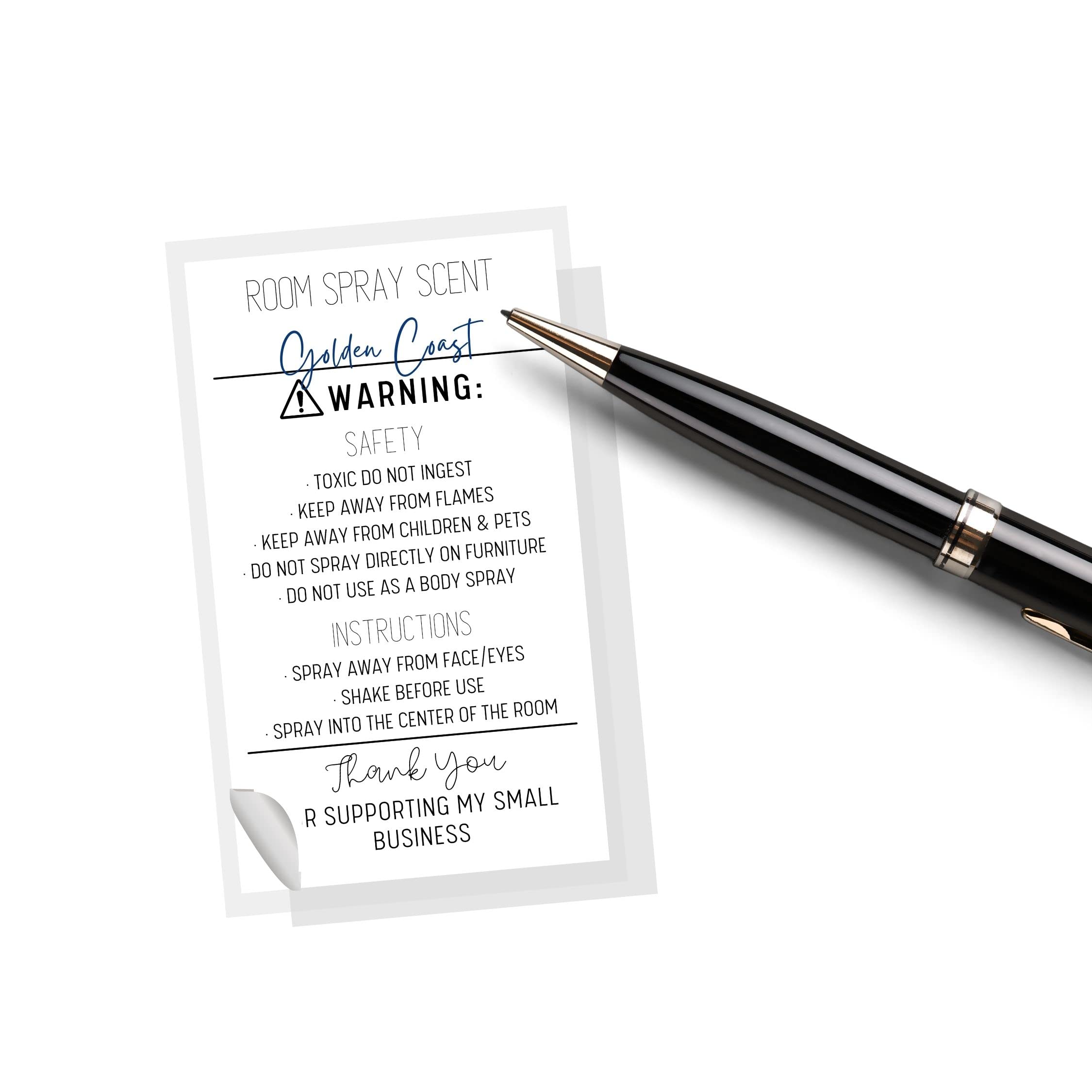 Amazon.com: Room Spray Scent & Safety Stickers | 30 Pack | Sticker Size ...