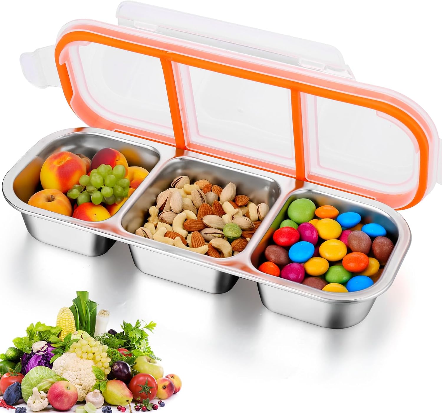Amazon.com: AIERSA Stainless Steel Snack Containers with Lids, Metal ...