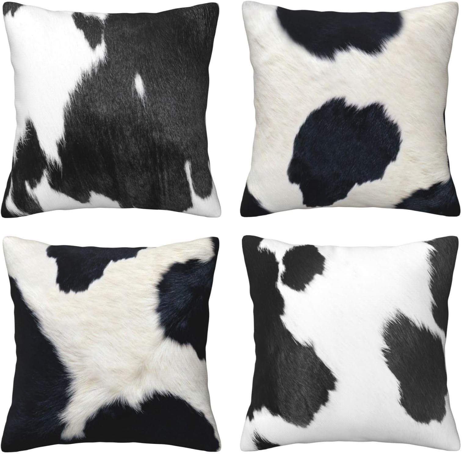 ARTISTIC DECOR Set of 2 Brown and White Cowhide Cushion Cover - Western ...