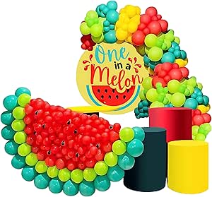 Amazon.com: ATZER 260pcs 12 10 5 Inch one in A Melon Party Balloons Watermelon Balloons Arch ...