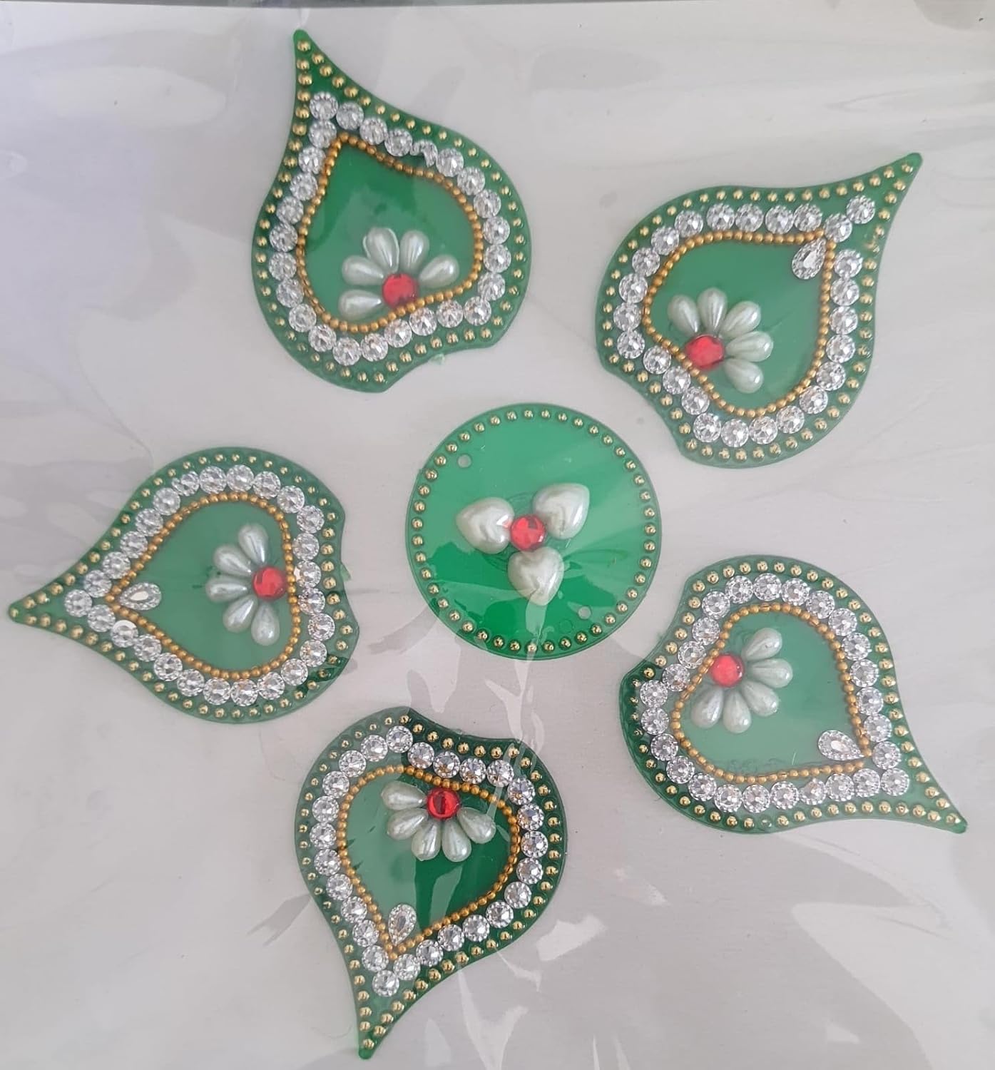 Amazon.com: Green Acrylic Rangoli Stickers for Pooja Room Rangoli ...