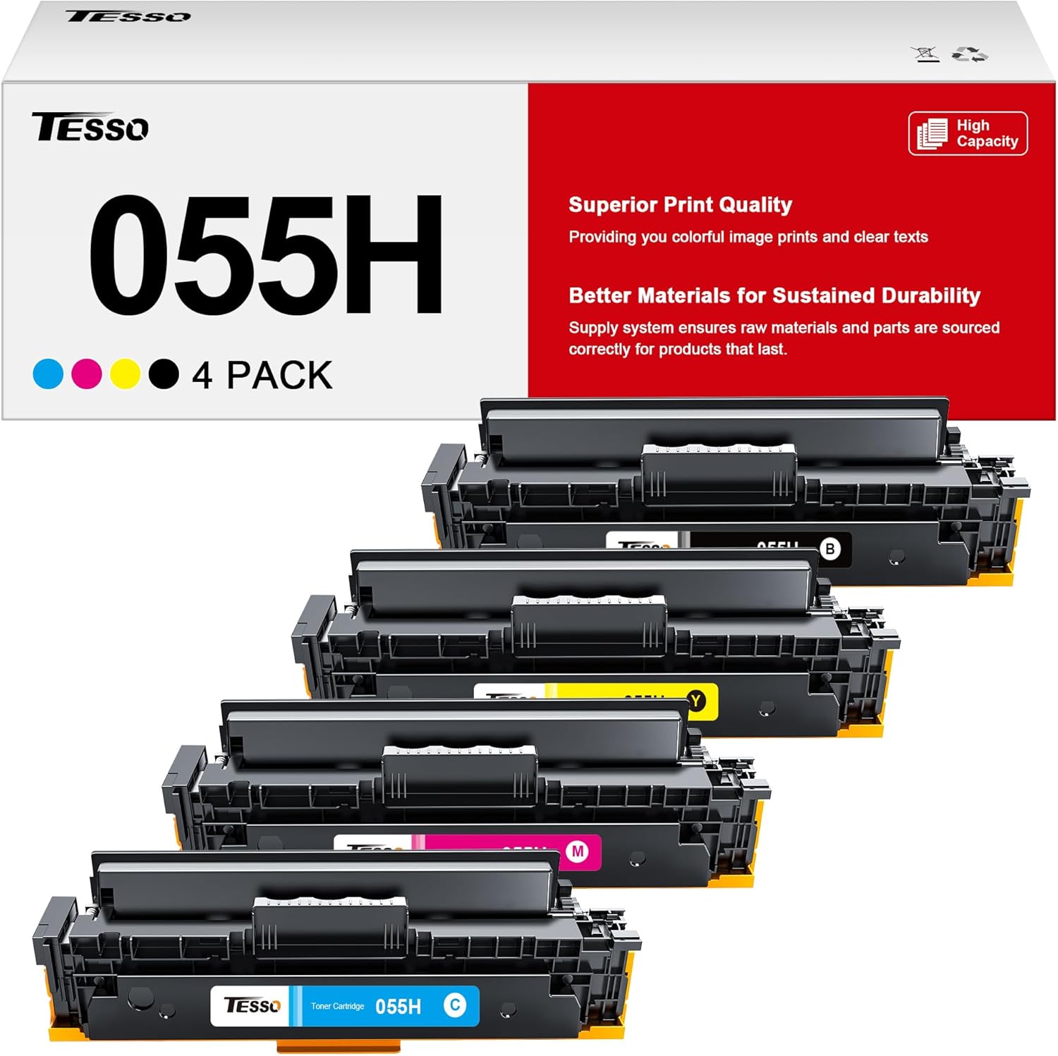 Amazon.com: 055H High Capacity 055 Toner Cartridge Set Compatible for ...