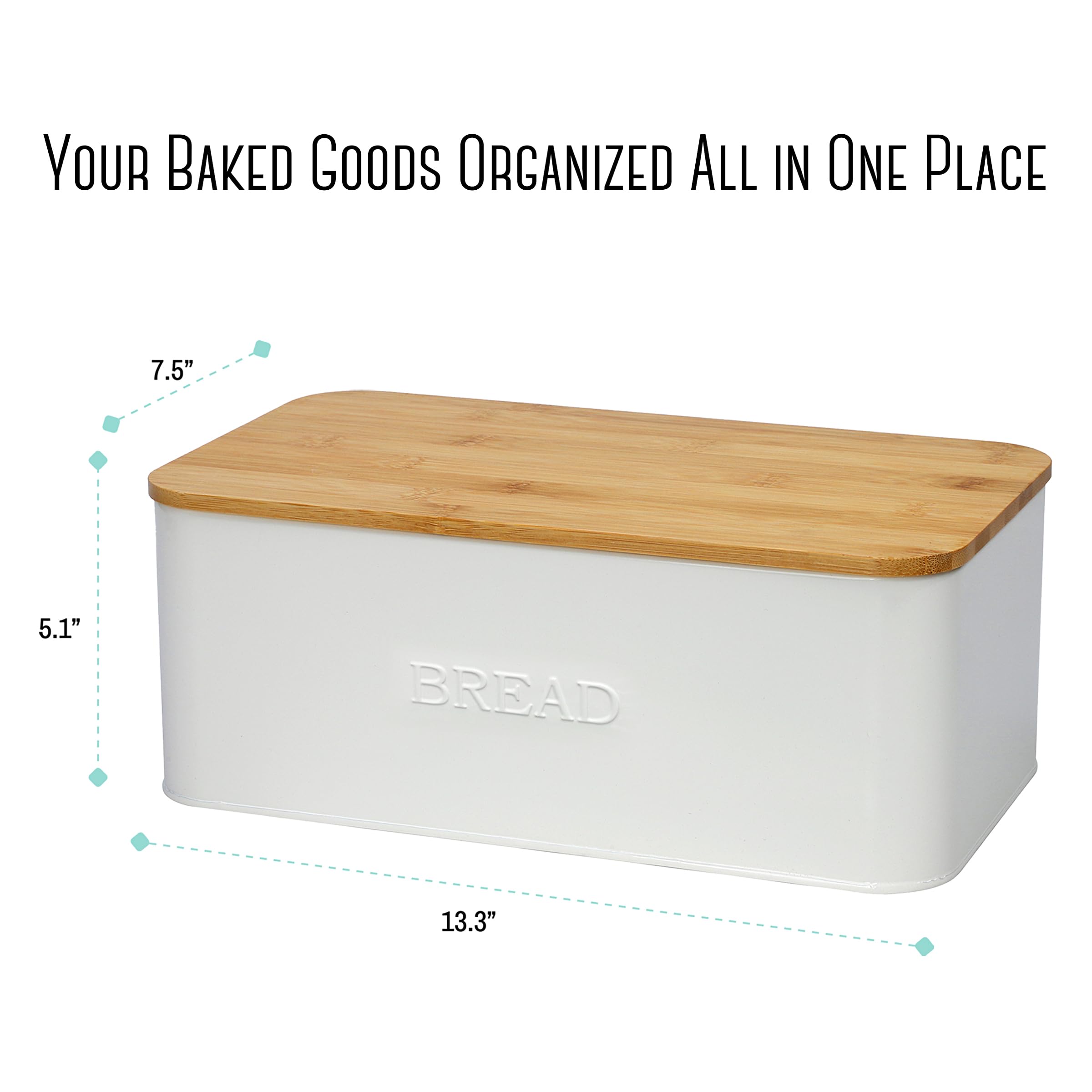 Snapklik.com : OUTSHINE White Bread Box For Kitchen Countertop, Bread Box