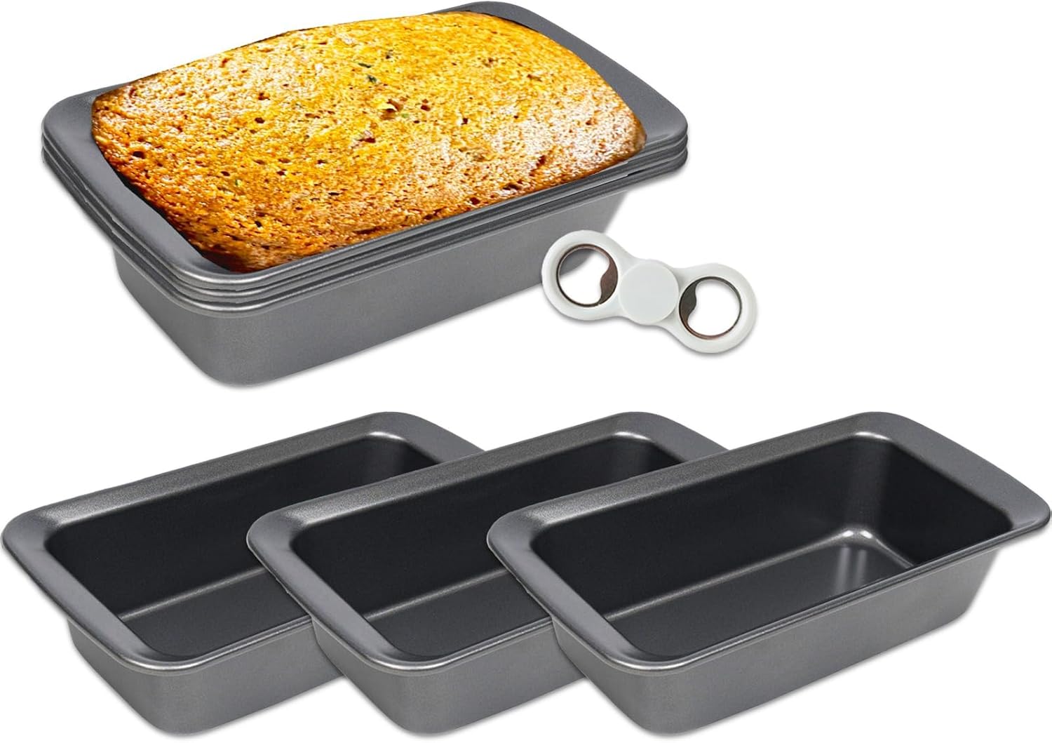Amazon.com: World's Finest Baking Loaf Pan Set of 3 - Bundle with Non ...