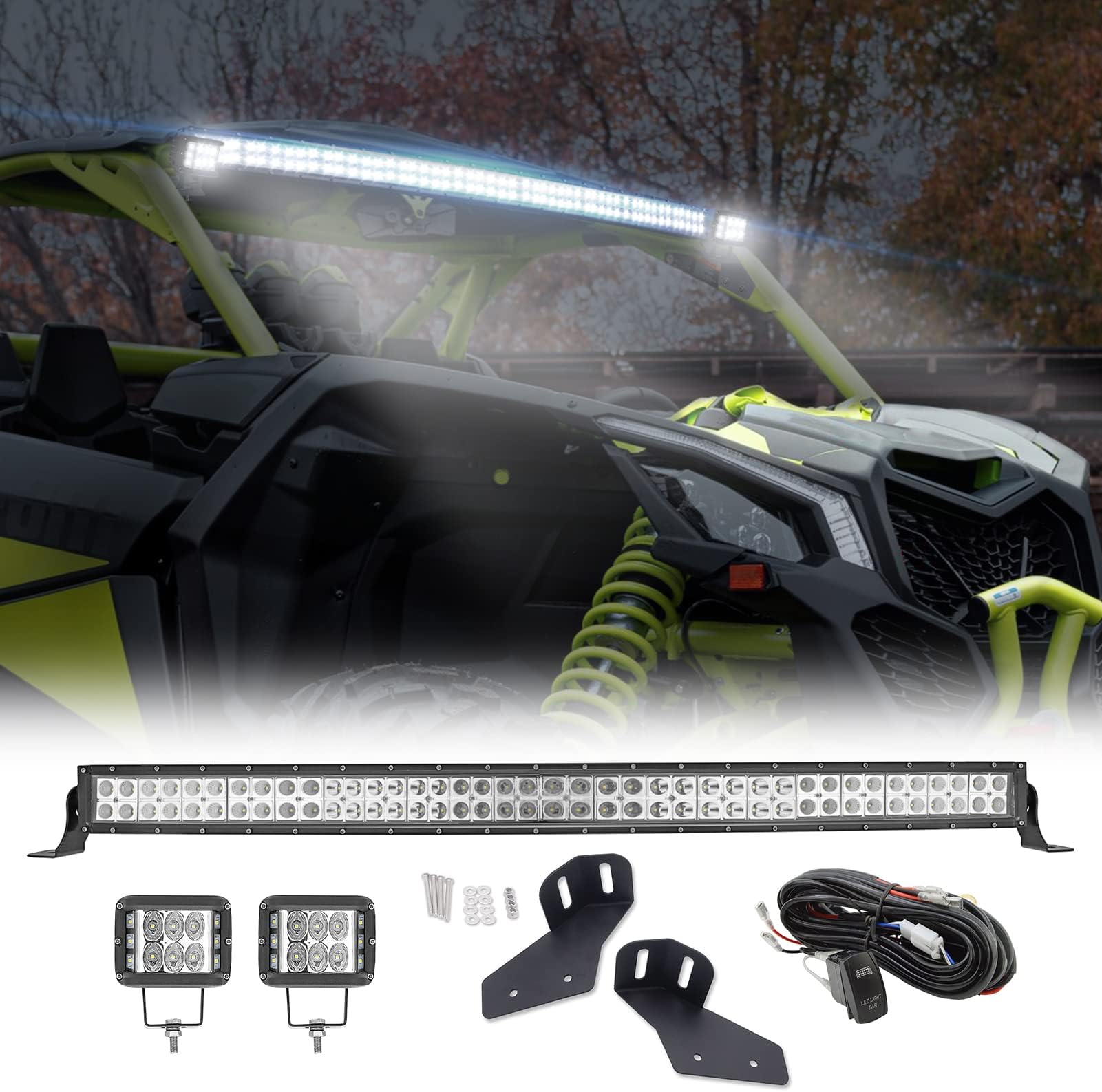 Amazon.com: 32 inch Front Windshield LED Curved Light Bar Mount Bracket ...
