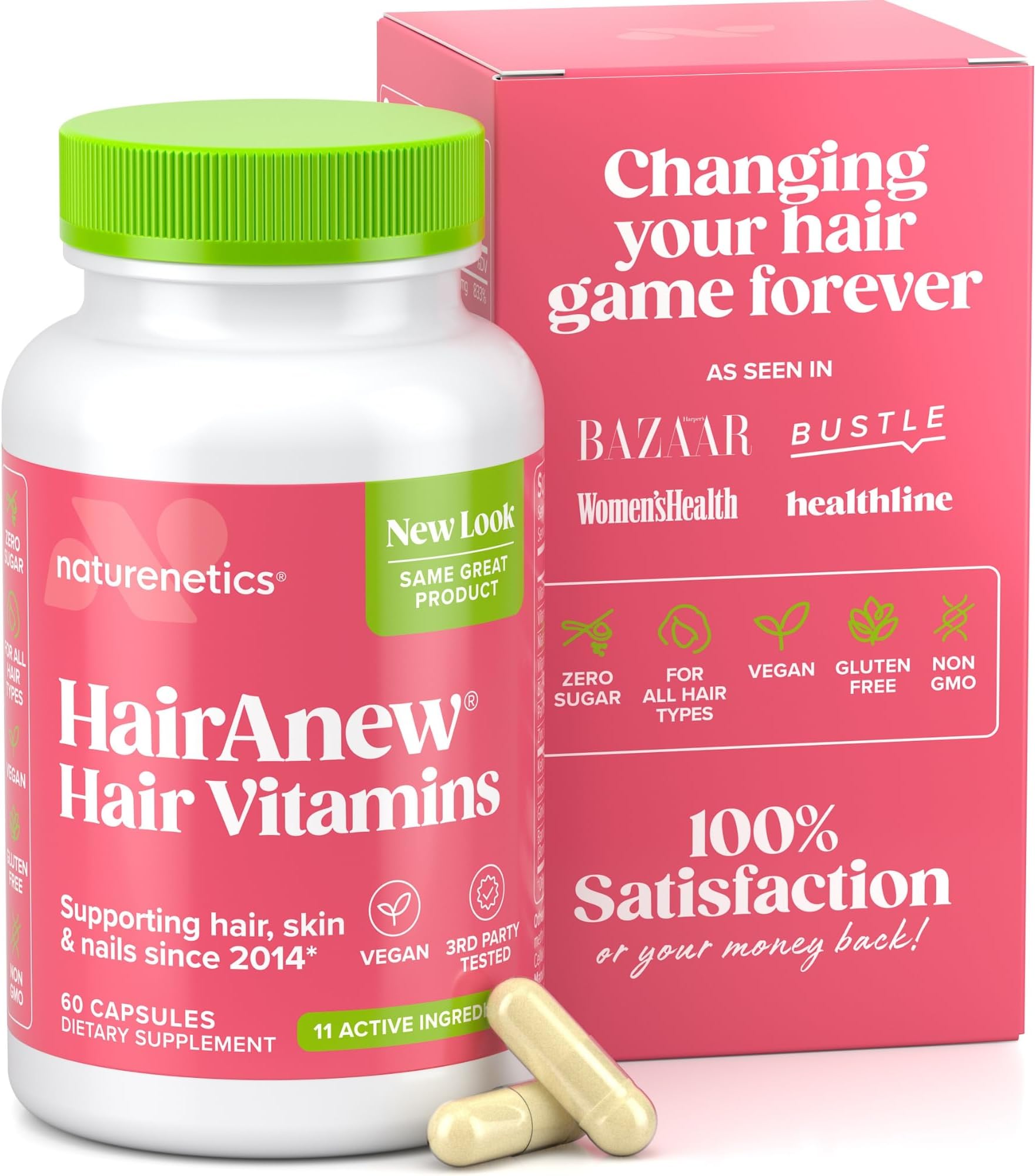 Amazon.com: Naturenetics HairAnew Hair Growth Vitamins for Women & Men ...