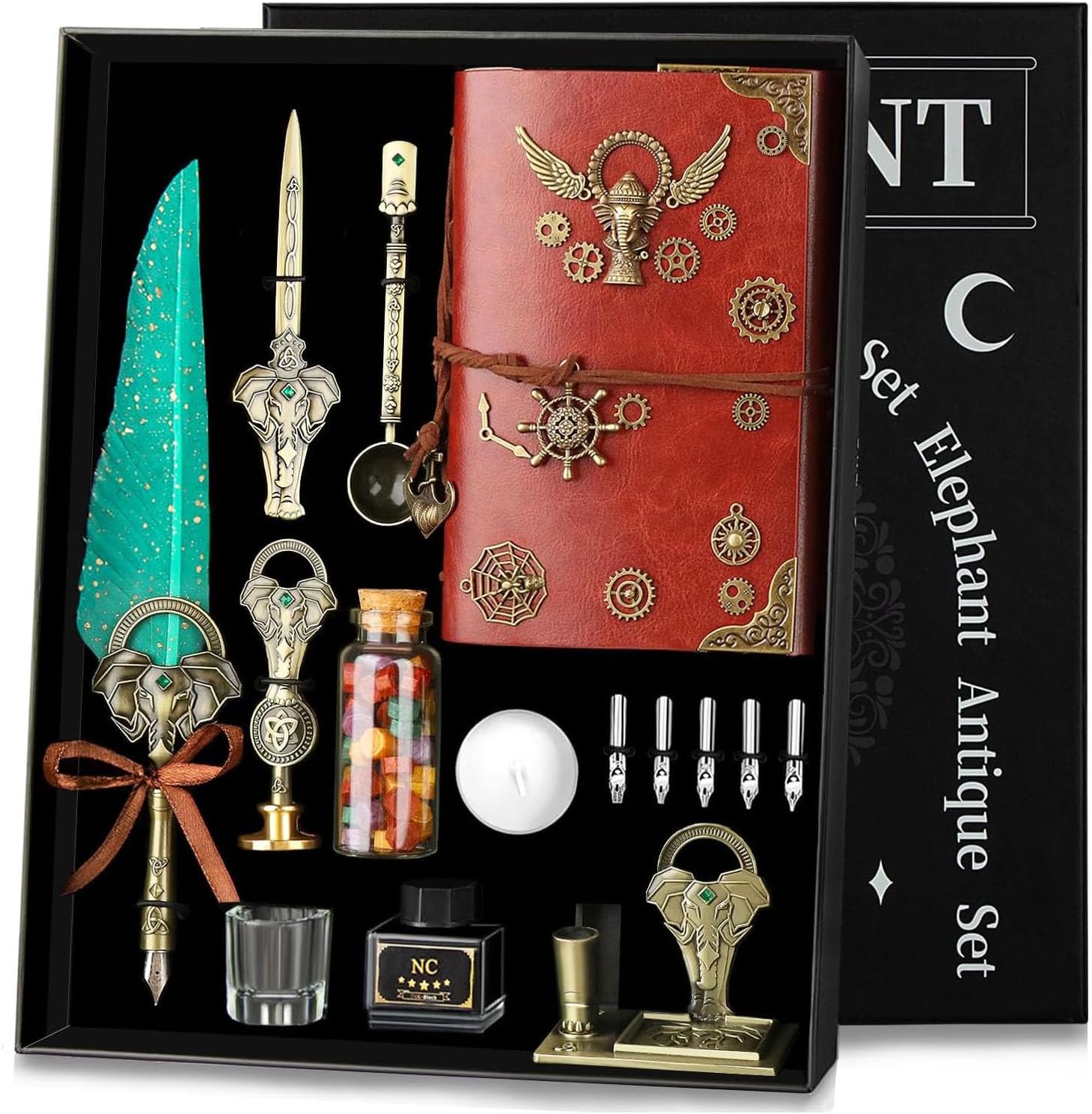 Amazon.com : AIYNC Quill Pen Ink Set with Quill Pen,Glass Pen,Wood ...