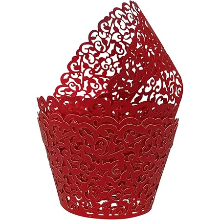 Amazon.com: Cupcake Wrappers, KPOSIYA 100 Pack Cupcake Wraps Filigree ...