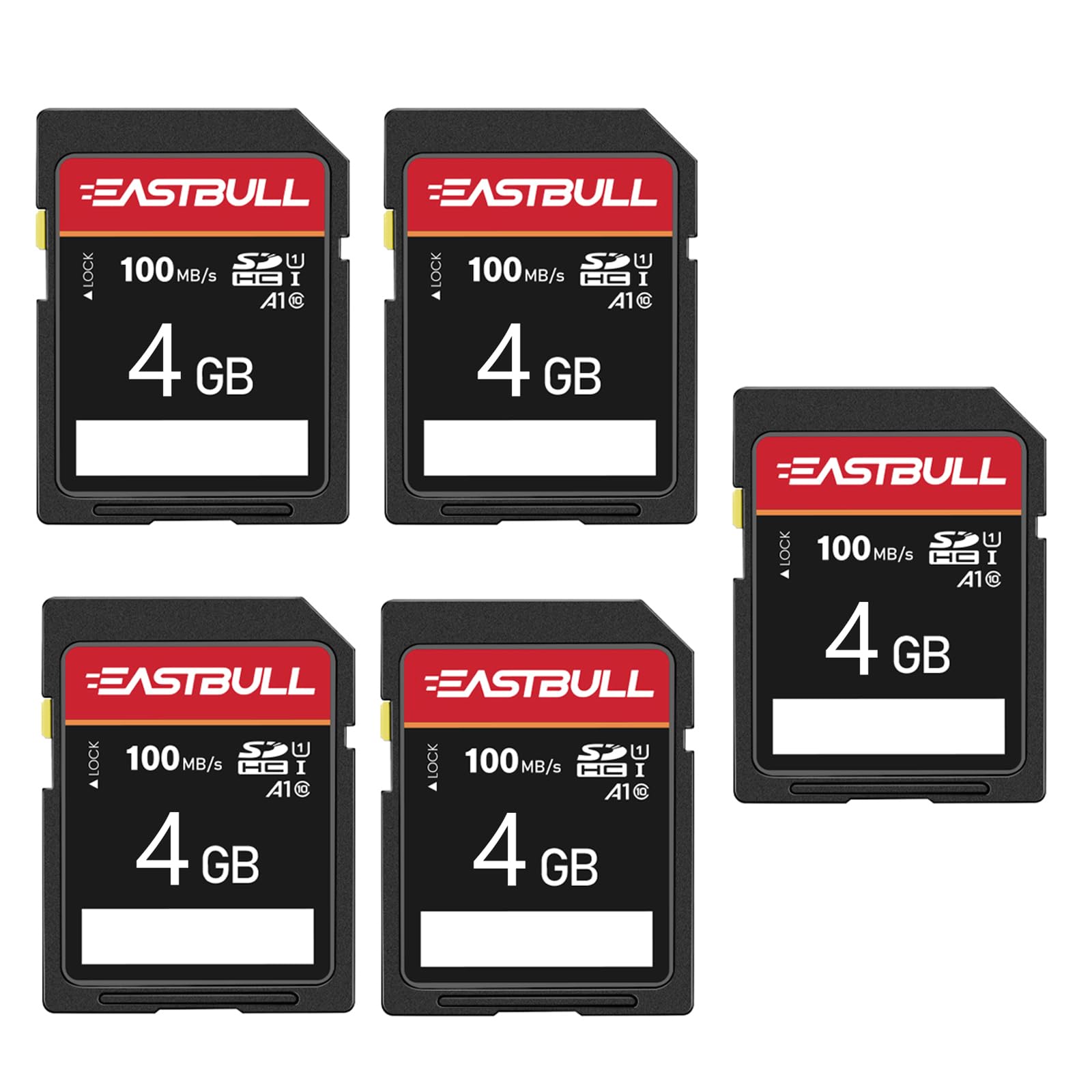Amazon.com: EASTBULL 5-Pack of SD Card 4GB Class 10 SD Card U1 V30 High ...