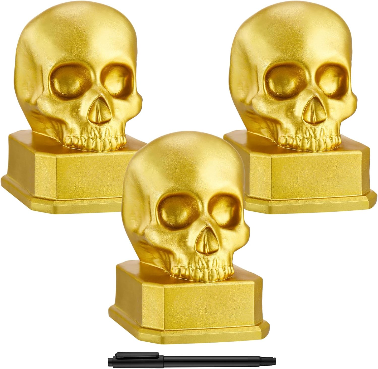 Amazon.com : CroBlissful 3 Pack Halloween Skull Sculpture Trophies with ...