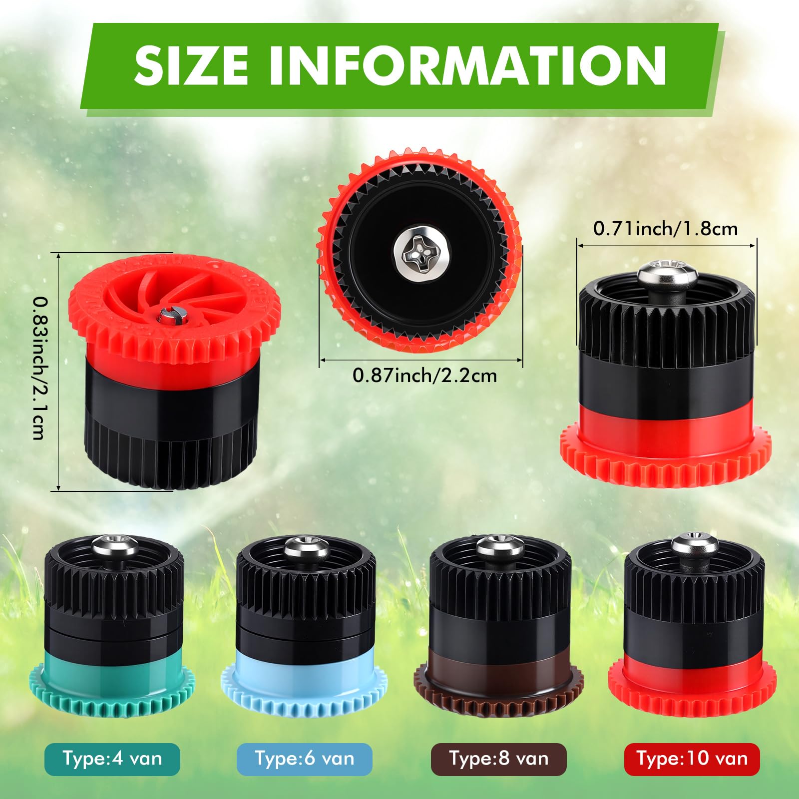 Variable Arc Pop-up Sprinkler Heads Replacement 9.8ft Radius 16 Pcs ...