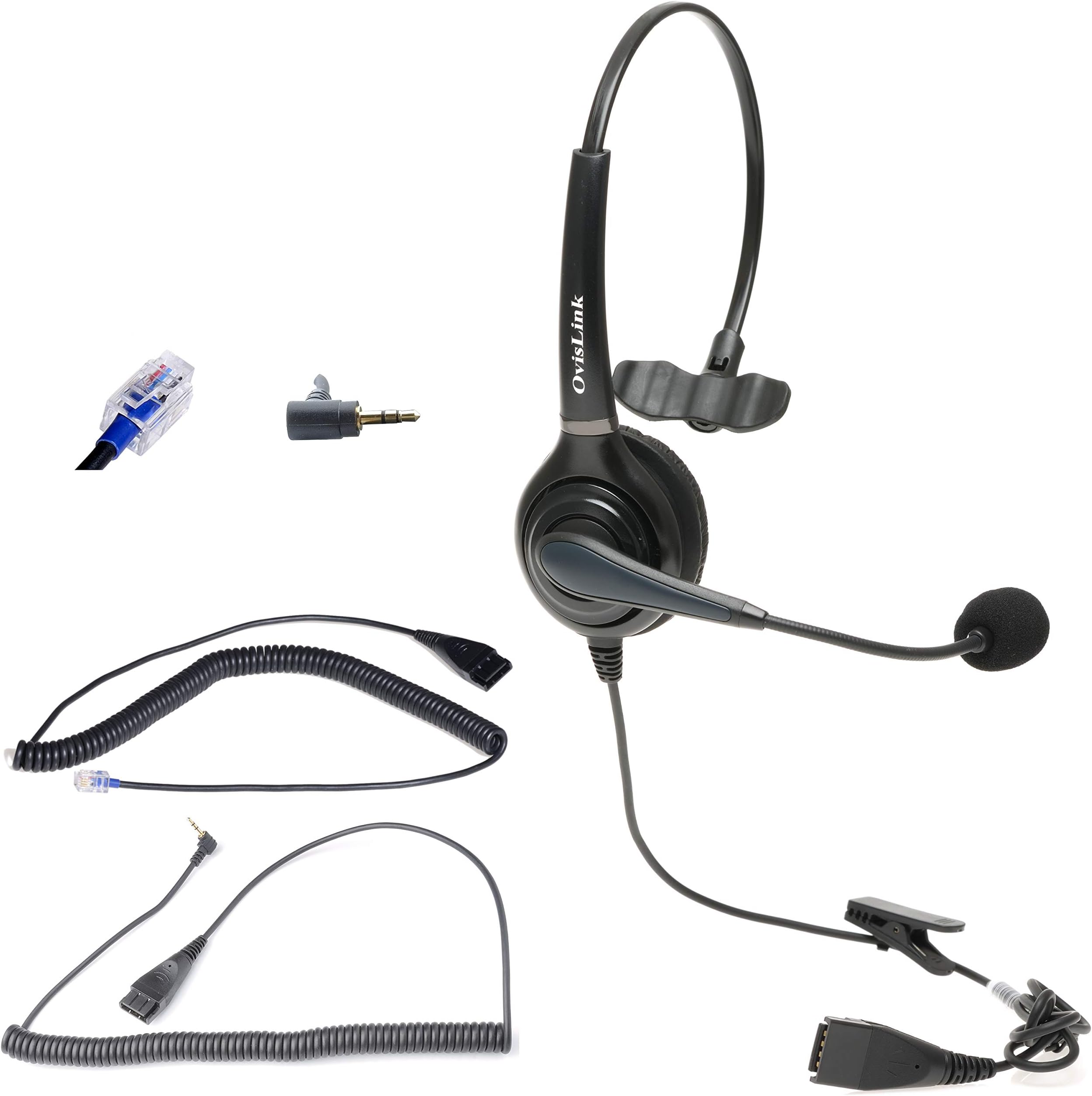Amazon.com: Plantronics HW510 Headset Bundle Mono Noise-Canceling and ...