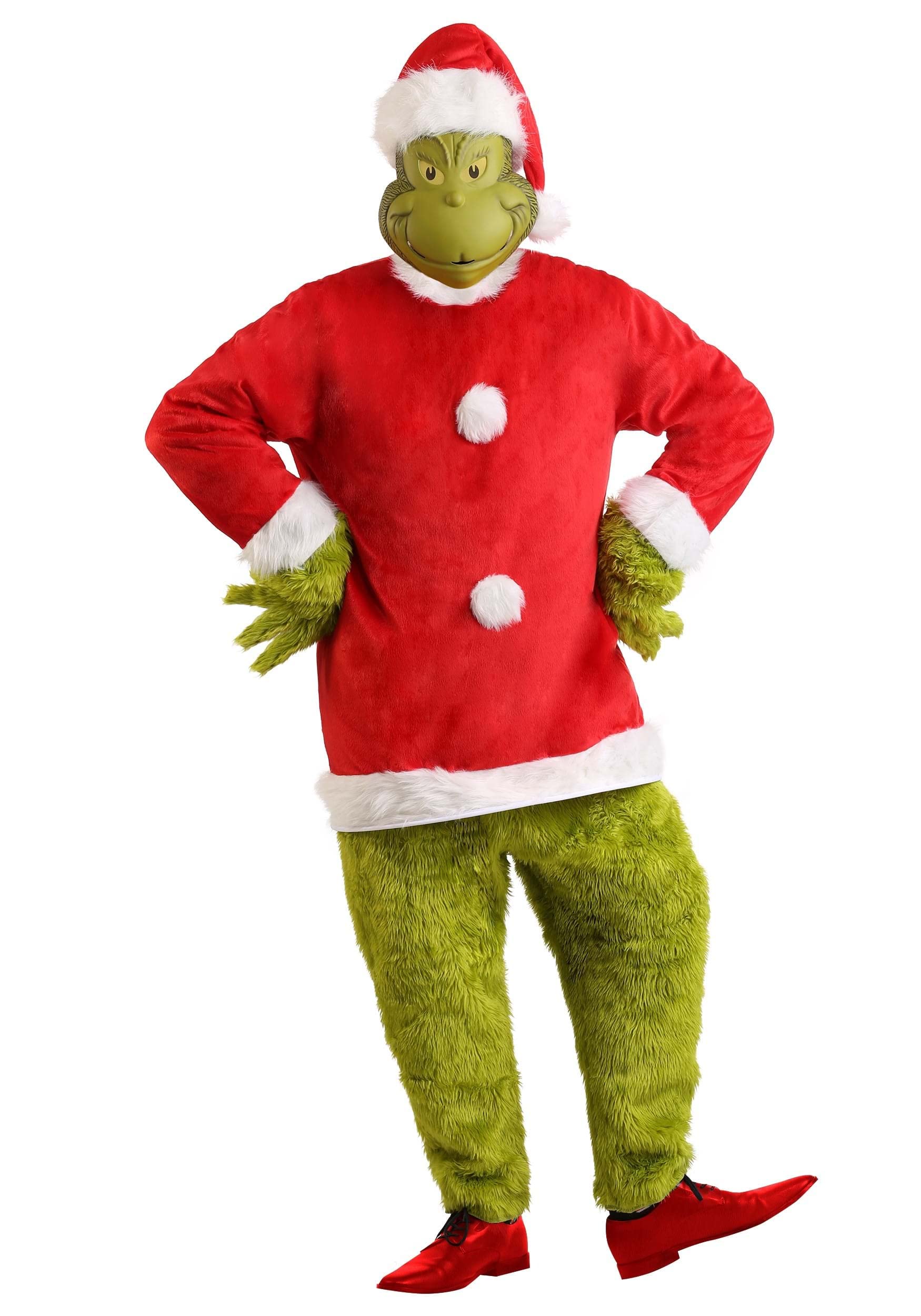 Amazon.com: Dr. Seuss The Grinch Santa Deluxe Costume with Mask ...